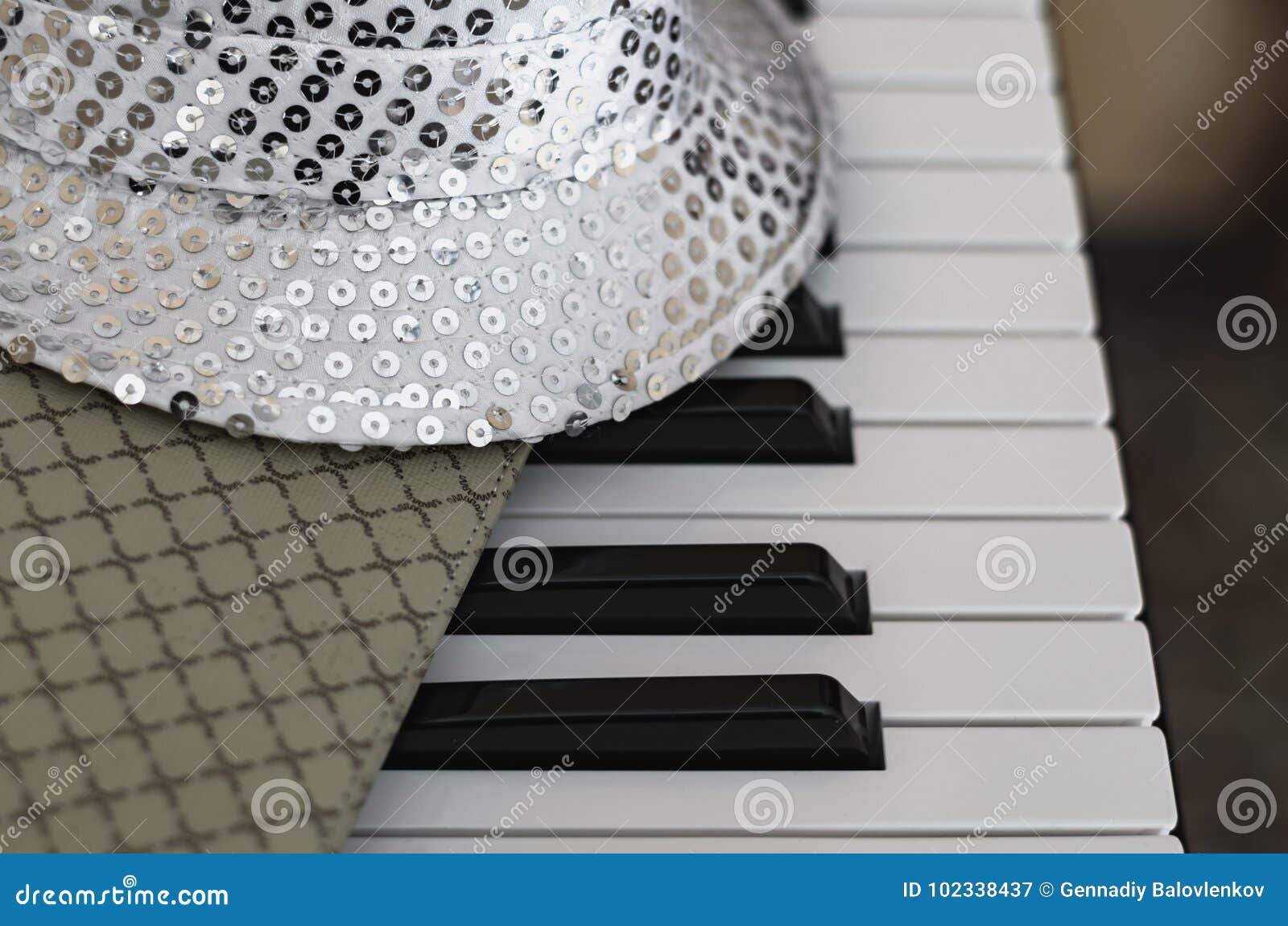 Hat and piano. stock image. Image of background, musical - 102338437