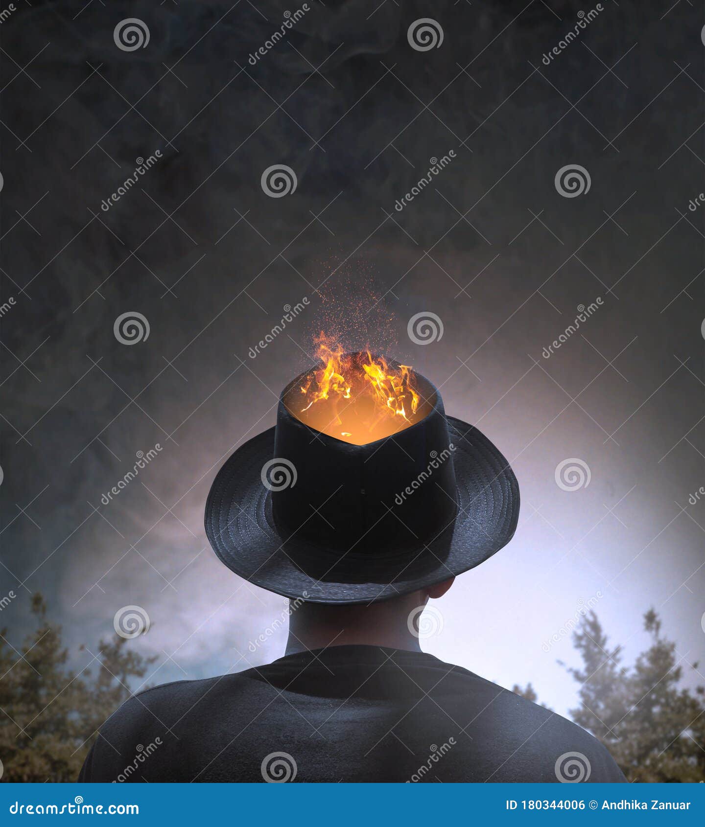 The hat produced a fire stock illustration. Illustration of design ...