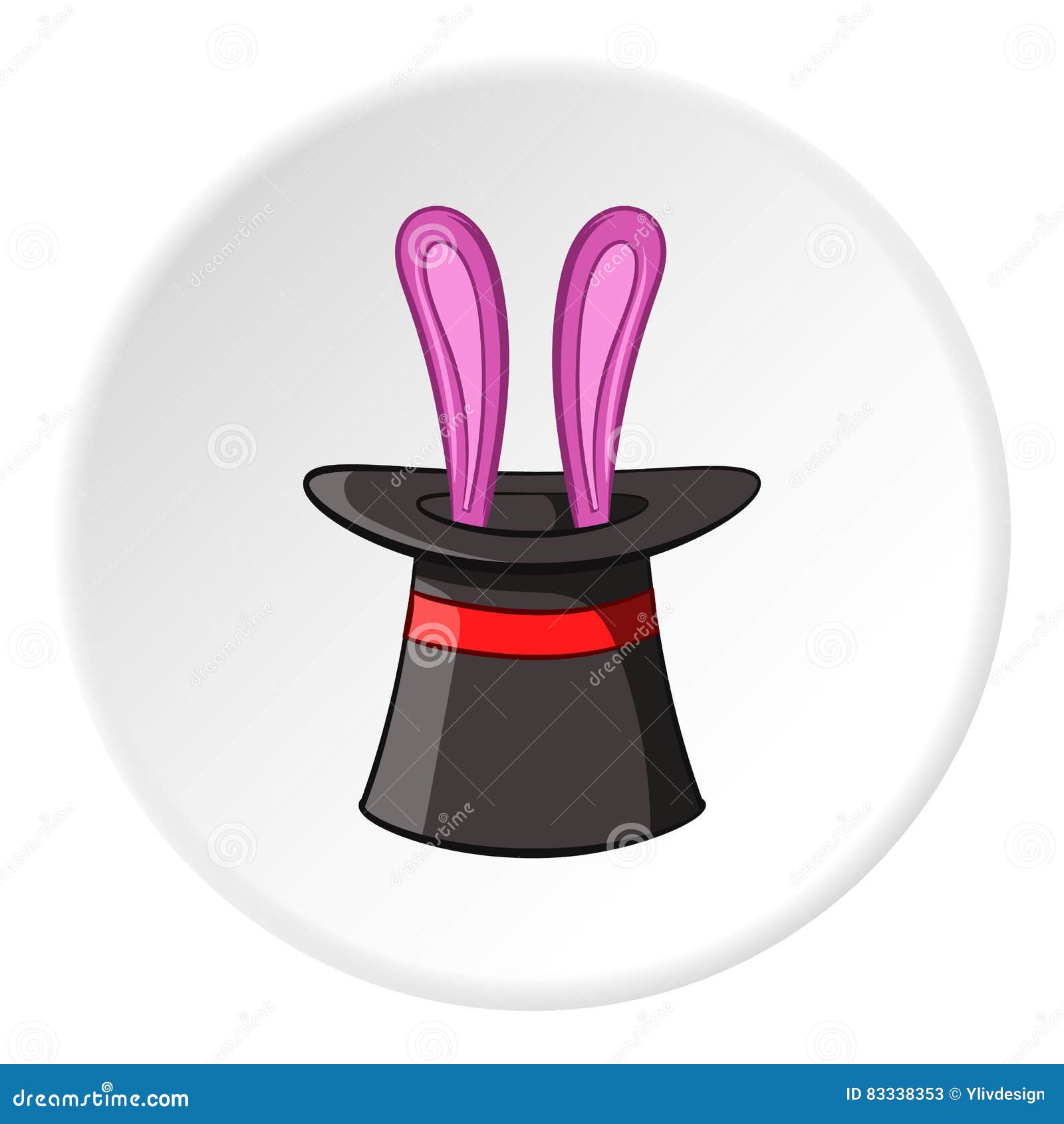 Hat with Rabbit Icon, Cartoon Style Stock Vector - Illustration of ...