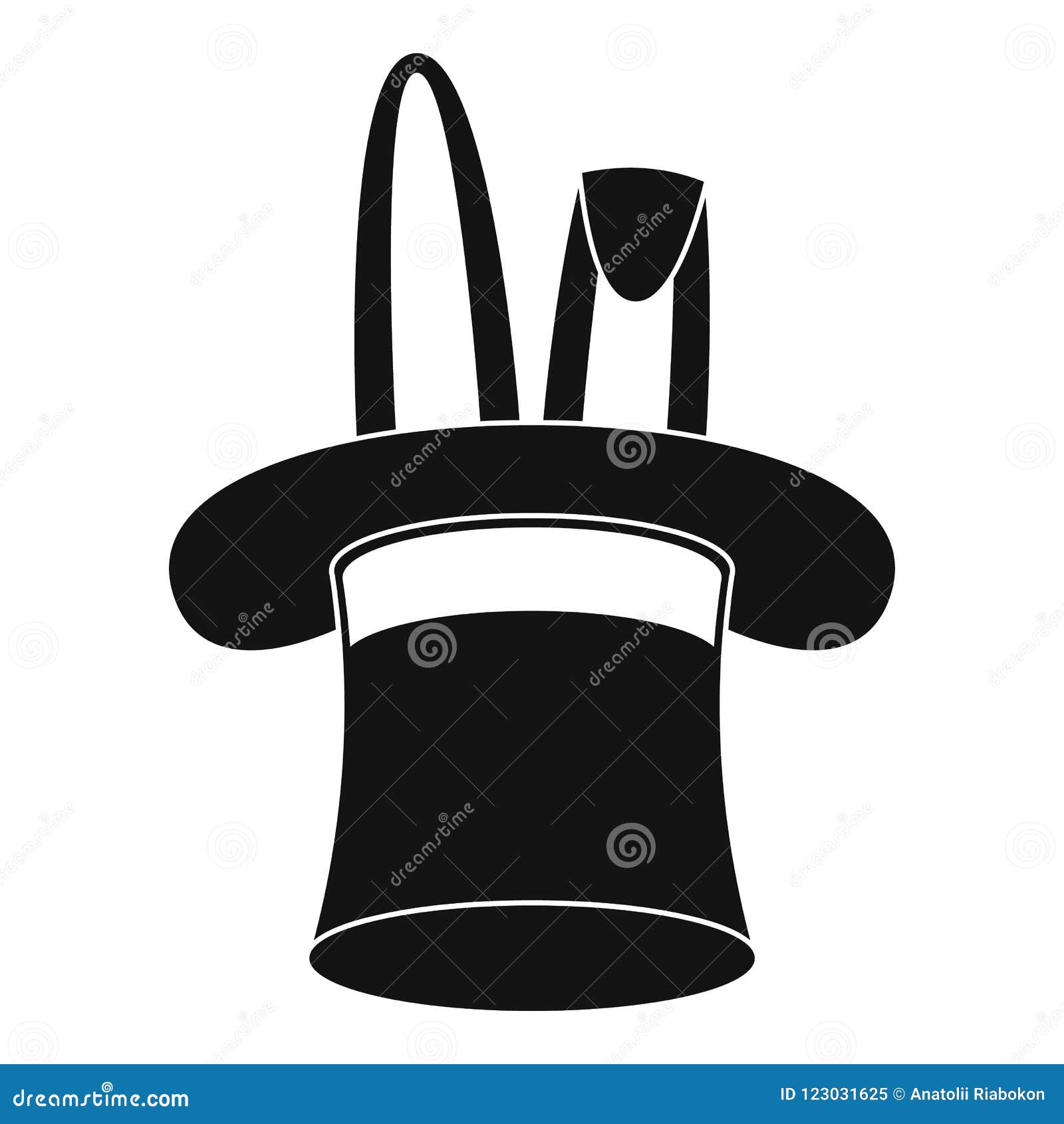 Hat with Rabbit Icon, Simple Style. Stock Illustration - Illustration ...