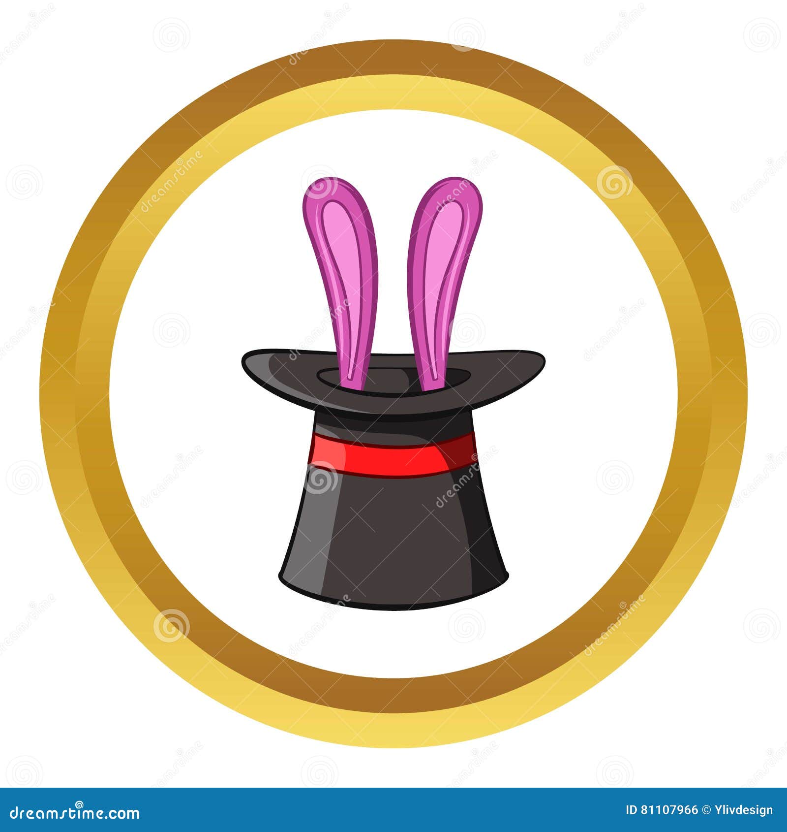 Hat with Rabbit Vector Icon, Cartoon Style Stock Vector - Illustration ...