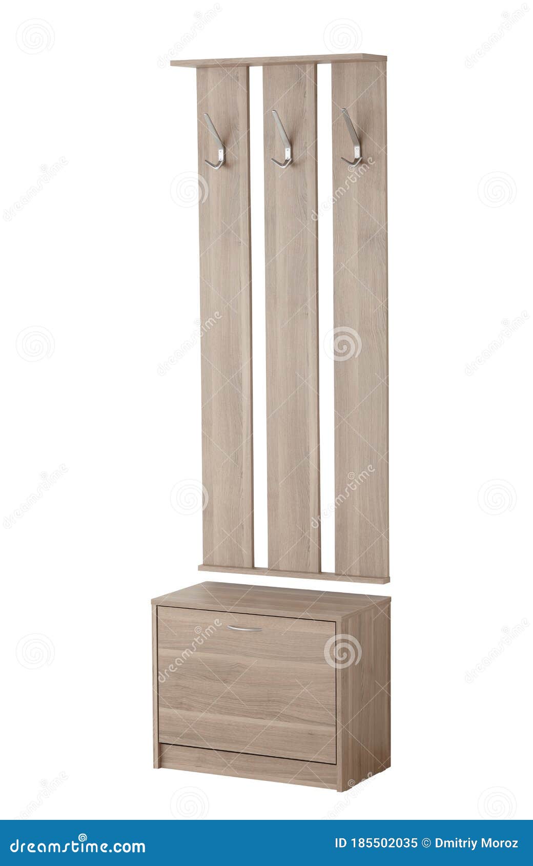Hat Rack, Cabinet and Shoe Cabinet Isolated on White Stock Image ...