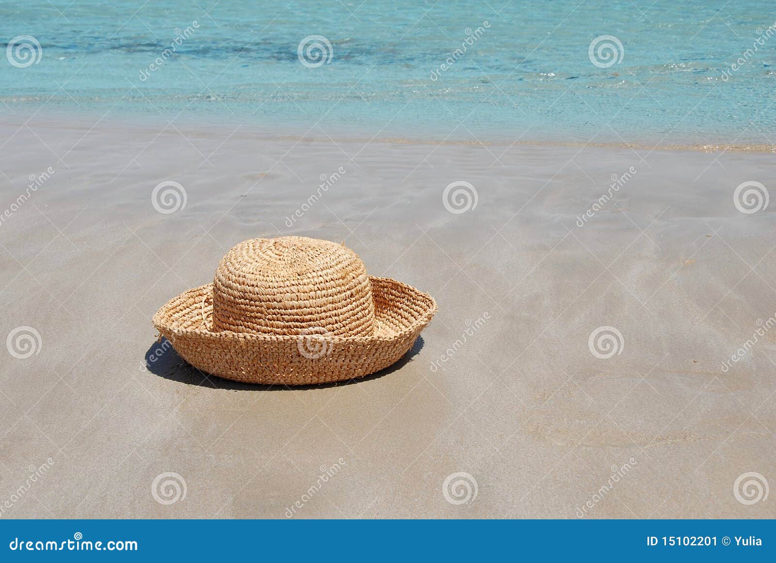Hat on sand by sea stock image. Image of seaside, forgotten - 15102201