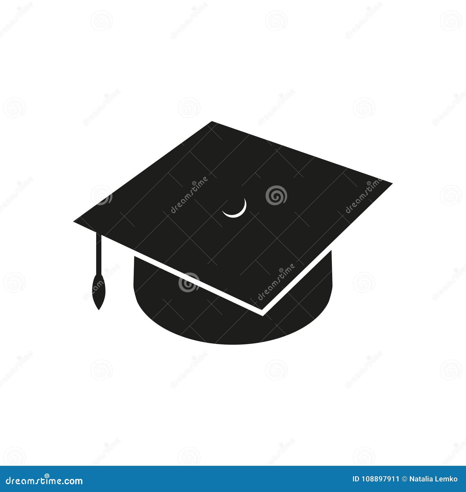 Hat for school icon stock vector. Illustration of object - 108897911