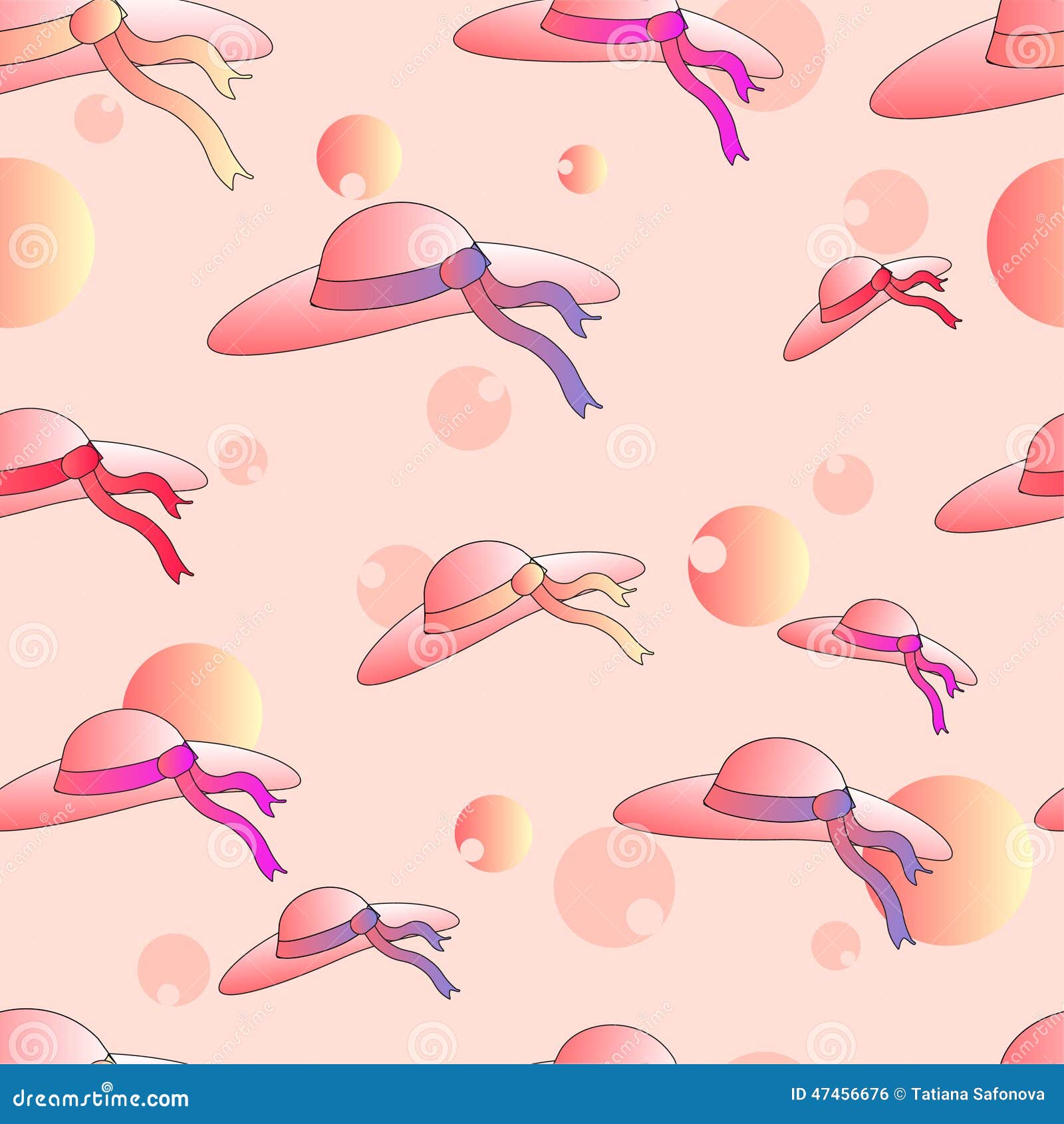Hat seamless pattern stock vector. Illustration of painted - 47456676