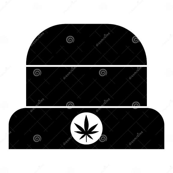 Hat with Sign Cannabis Icon, Simple Style Stock Vector - Illustration ...