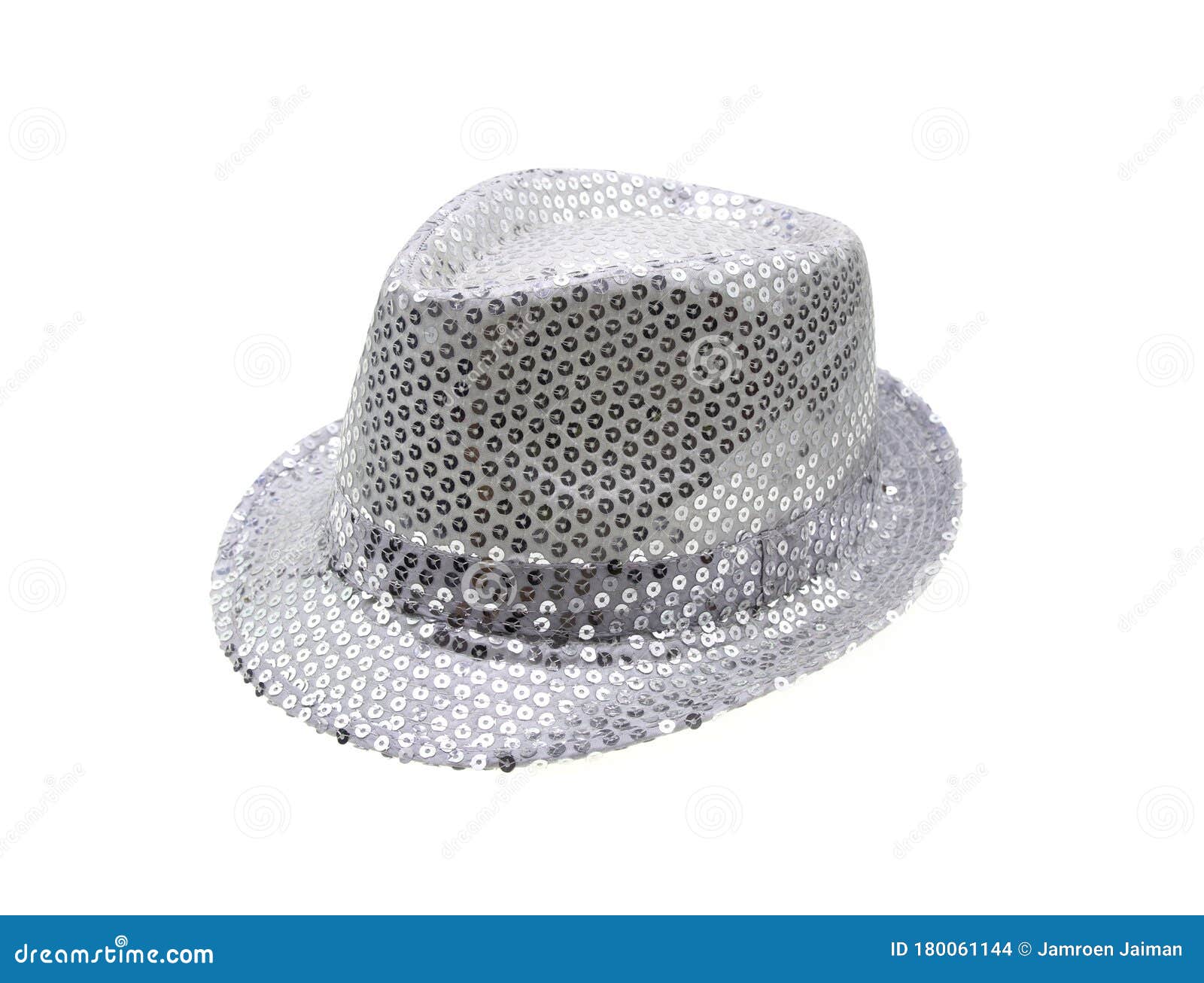 Hat with Silver Glitter on a White Background Stock Photo - Image of ...
