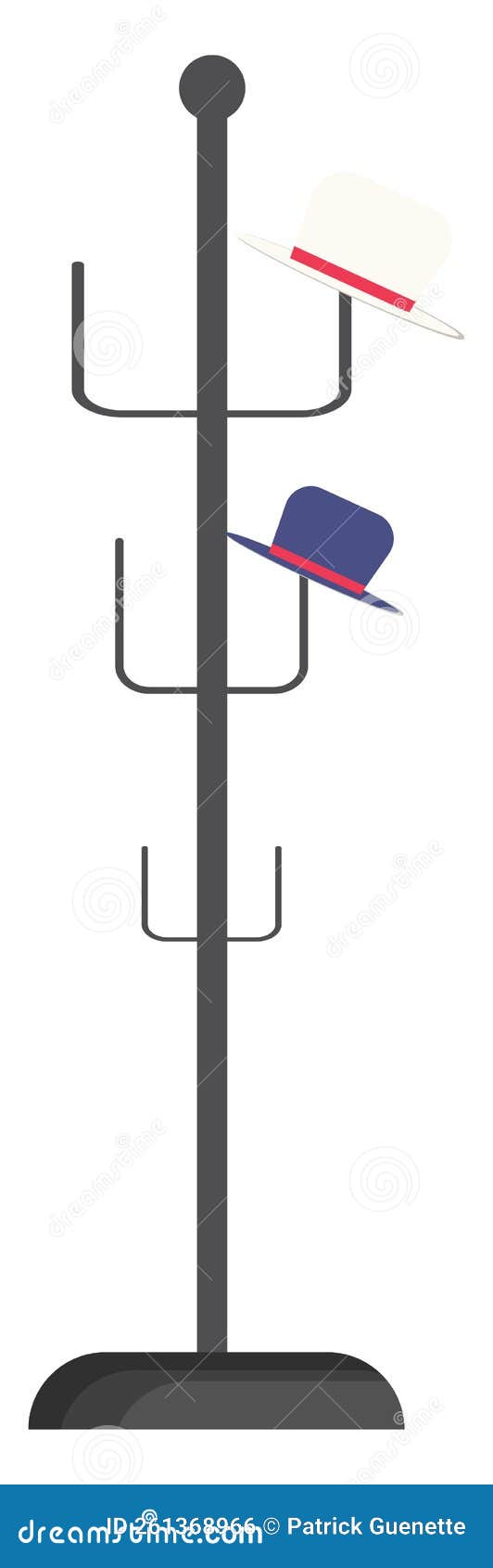 Hat stand, icon stock vector. Illustration of wood, cloth - 261368966