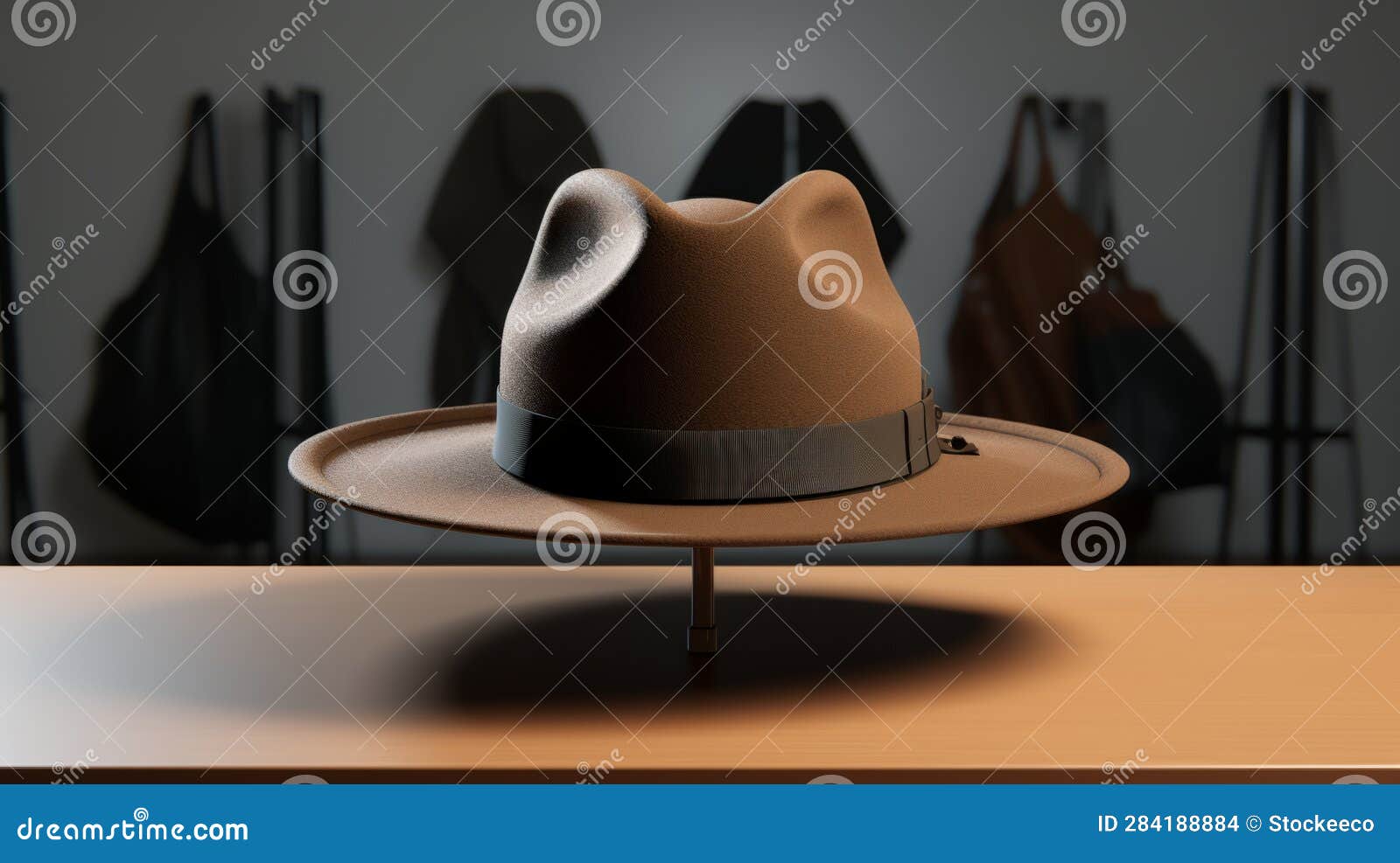 High Quality Brown Hat on Shelf: a Photorealistic Rendering Stock ...