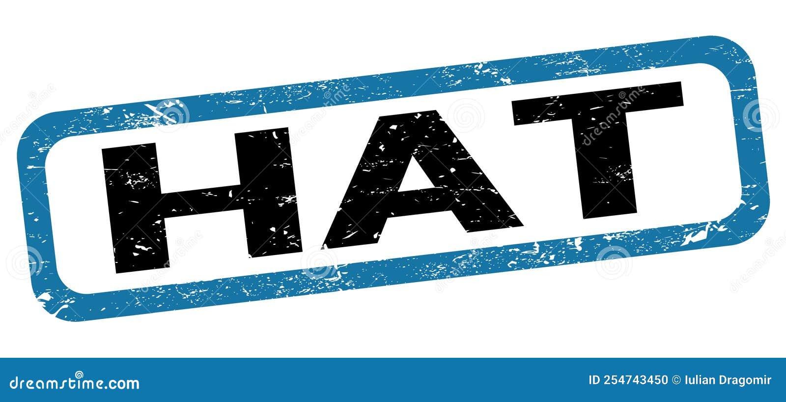 HAT Text Written on Blue-black Rectangle Stamp Stock Illustration ...
