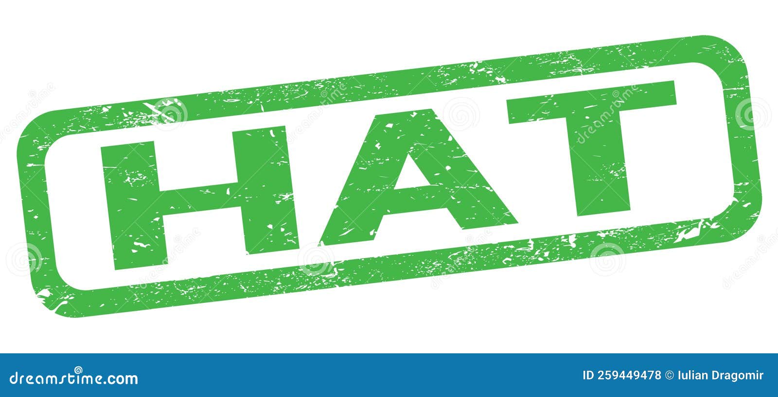 HAT Text Written on Green Rectangle Stamp Stock Illustration ...