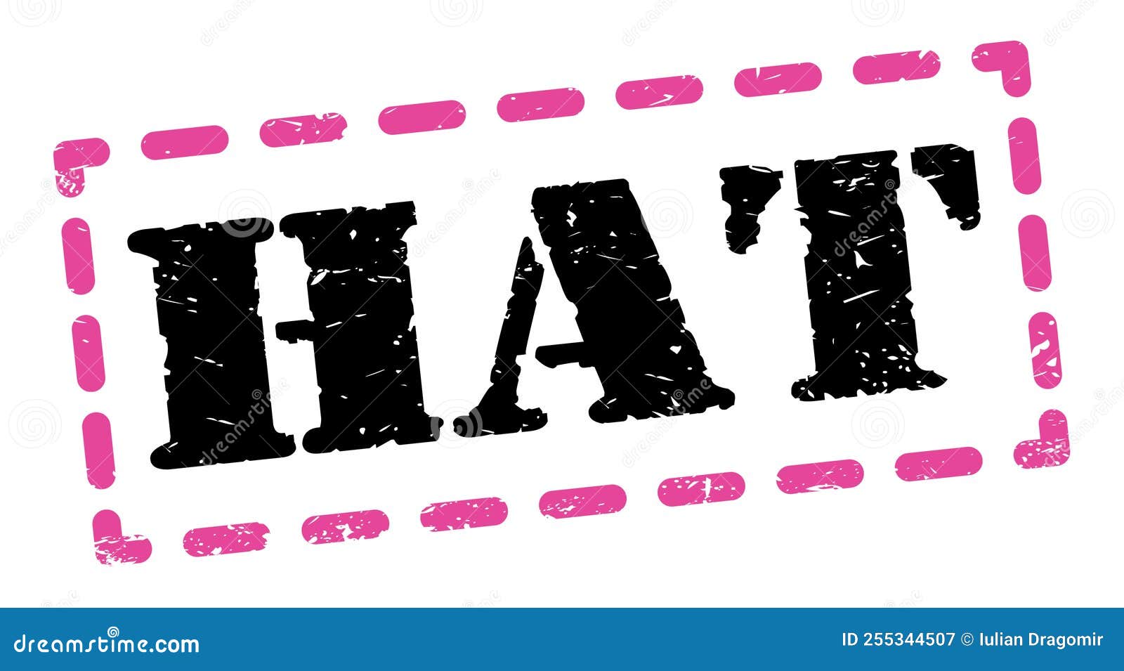 HAT Text Written on Pink-black Stamp Sign Stock Illustration ...