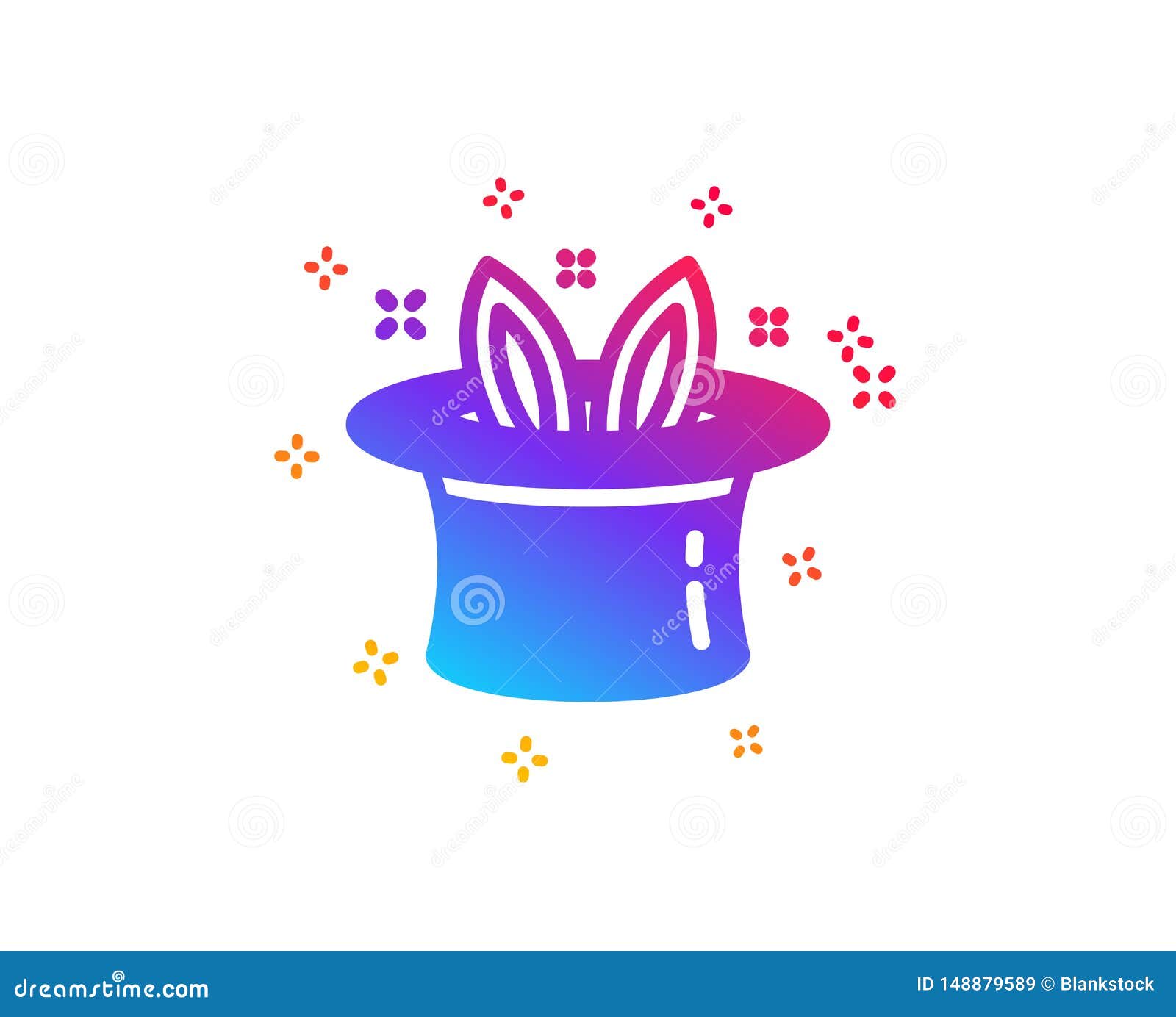 Hat-trick Icon. Magic Tricks with Hat and Rabbit Sign. Vector Stock ...