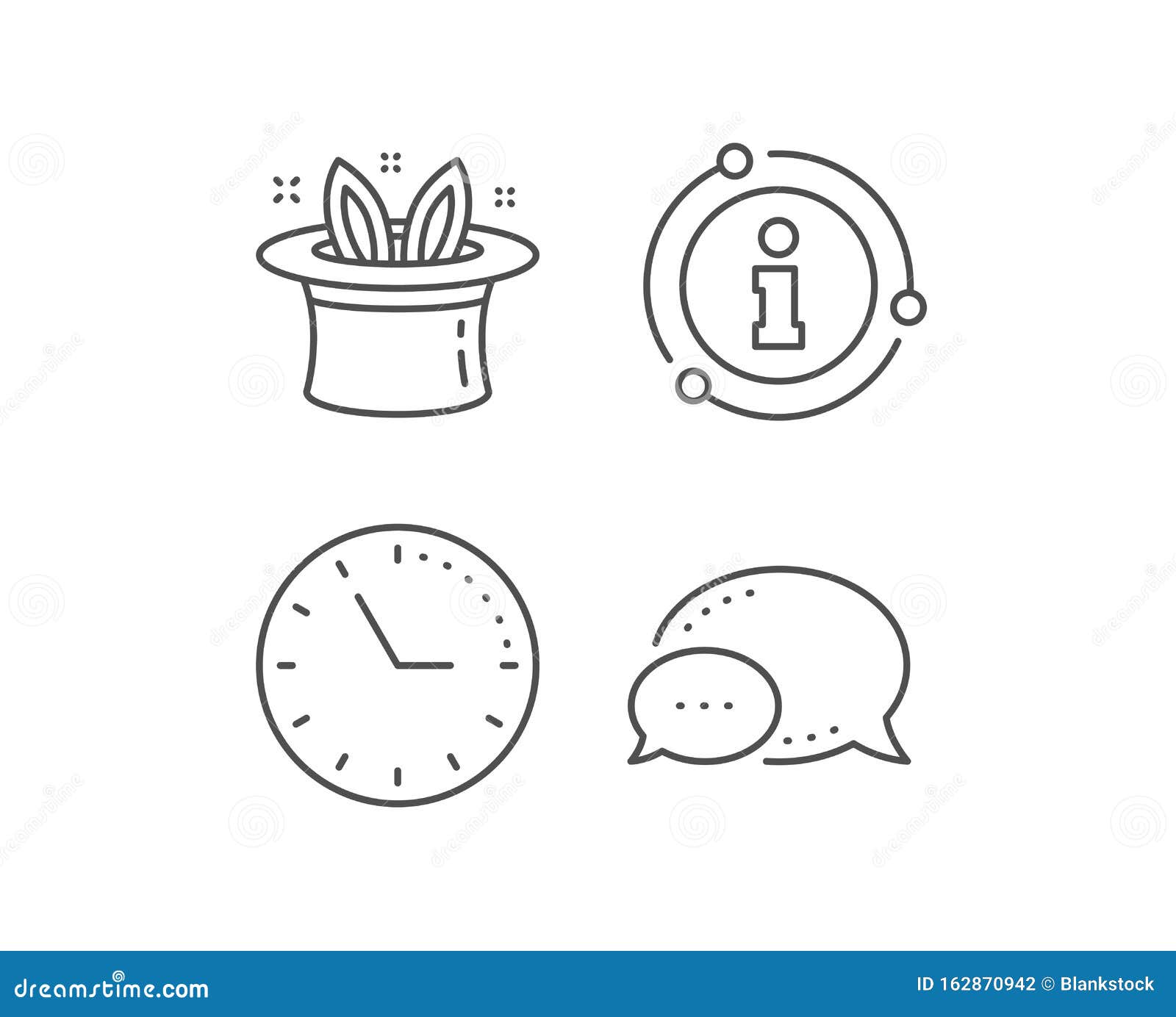 Hat-trick Line Icon. Magic Tricks with Hat and Rabbit Sign. Vector ...