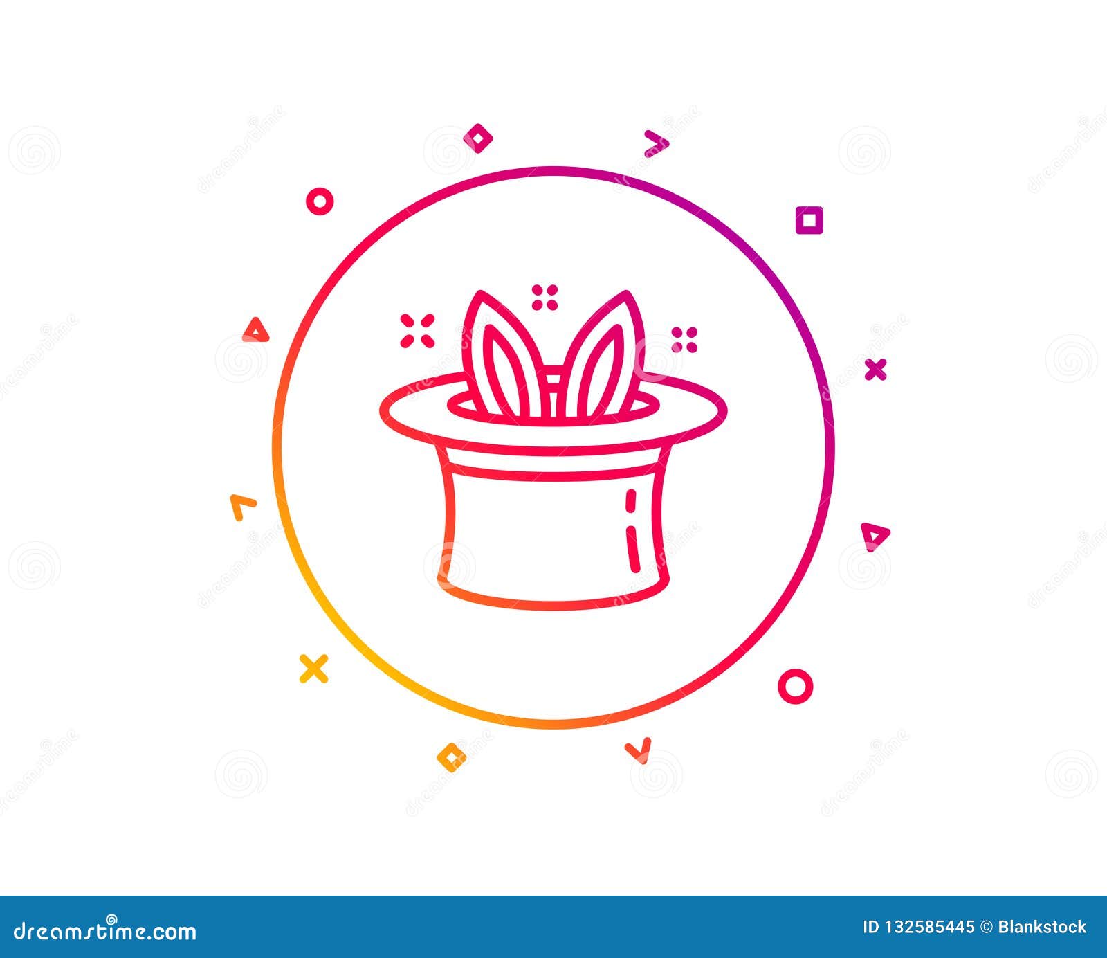 Hat-trick Line Icon. Magic Tricks with Hat and Rabbit Sign. Vector ...