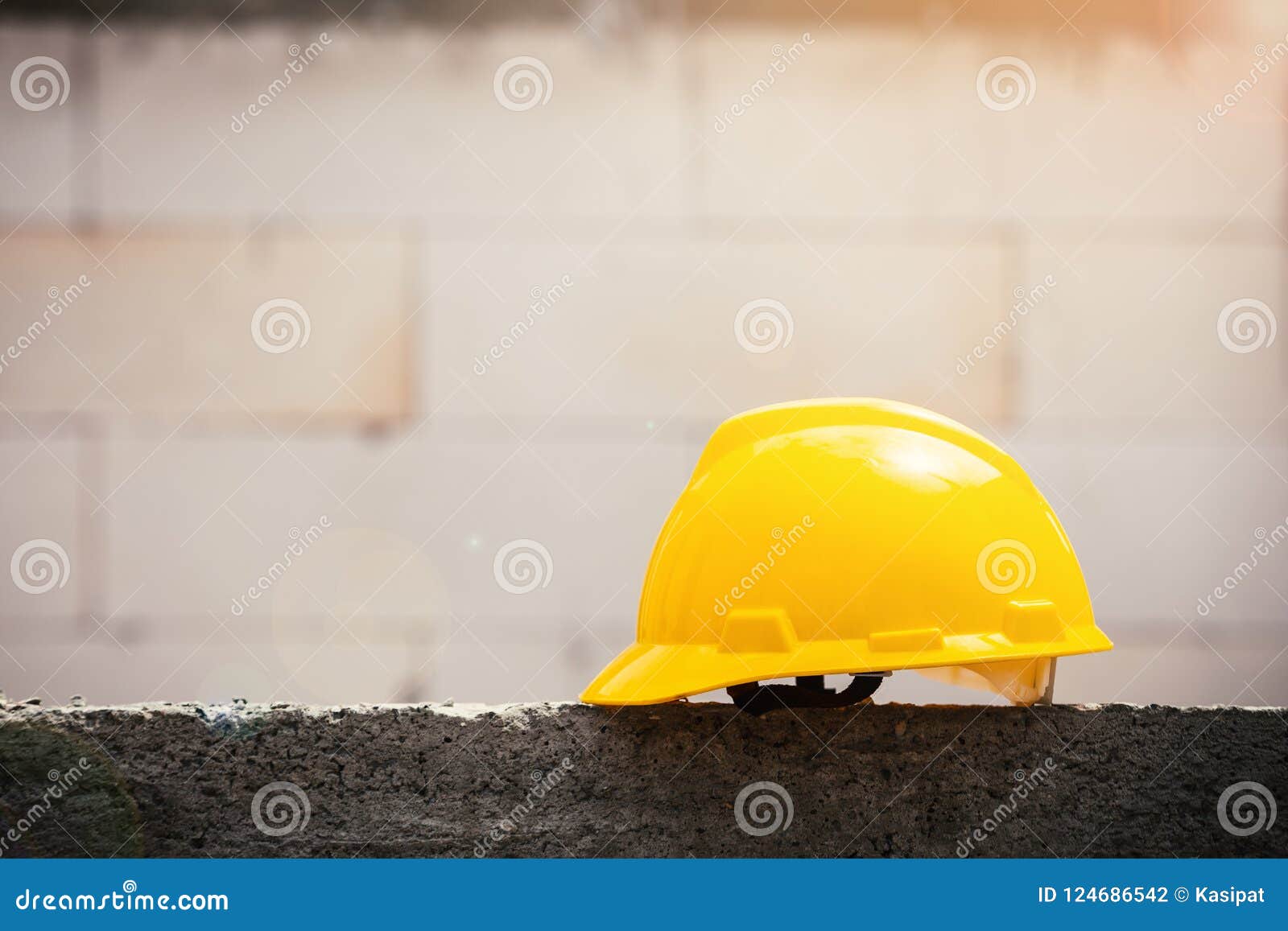 Hat yellow Safety Engineer stock photo. Image of concept - 124686542