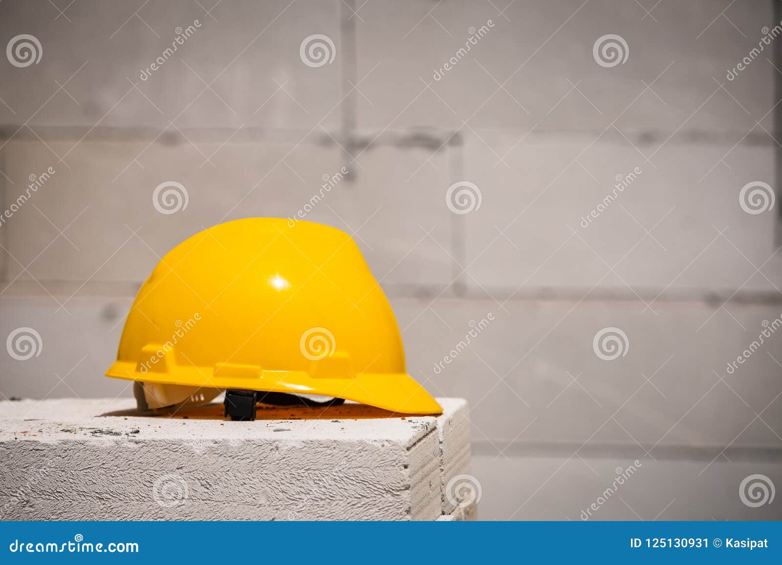 Hat yellow Safety Engineer stock image. Image of construction - 125130931