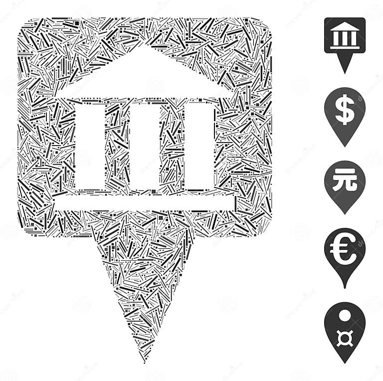 Hatch Bank Building Pointer Icon Vector Collage Stock Illustration ...