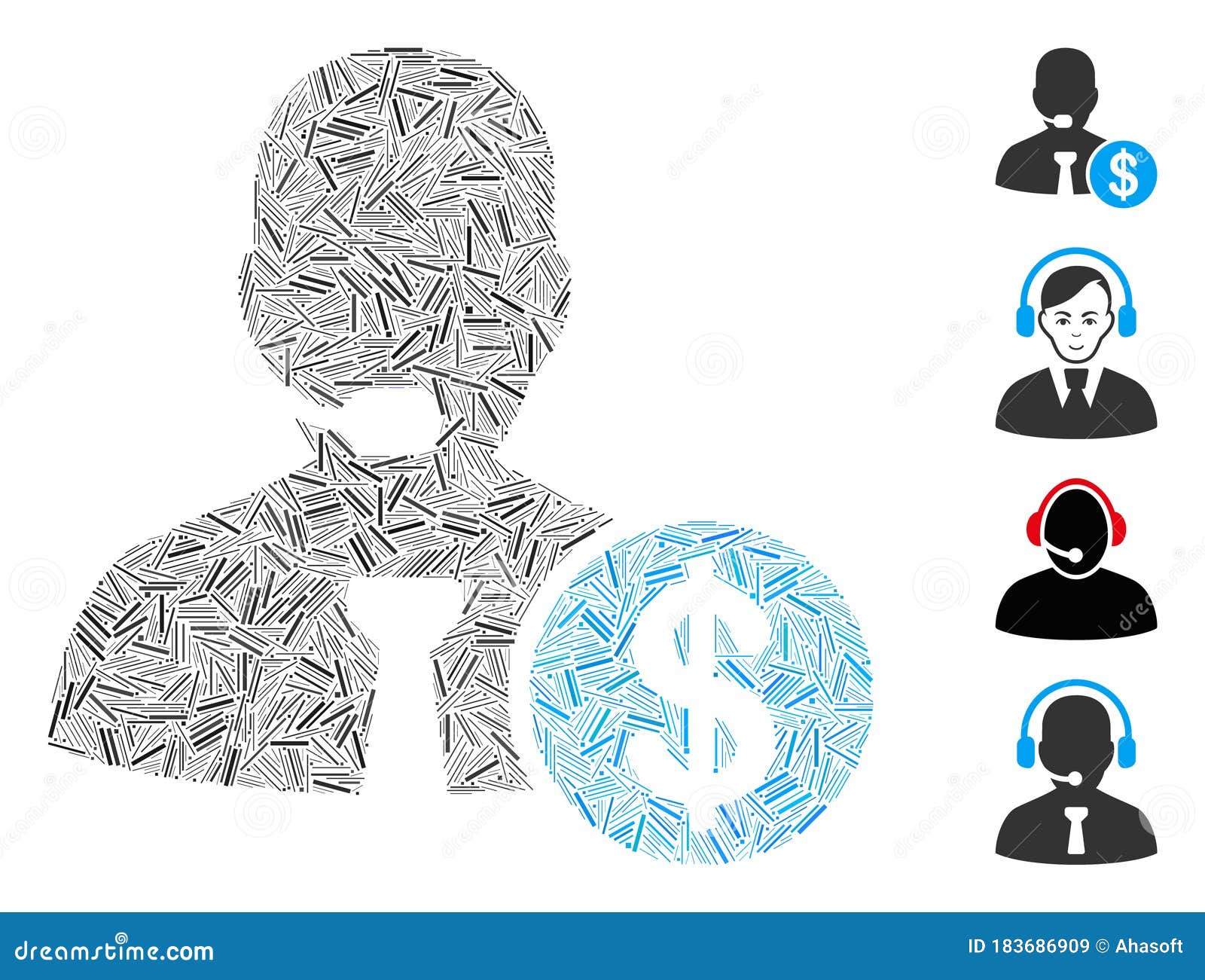 Hatch Bank Call Center Icon Vector Mosaic Stock Illustration ...