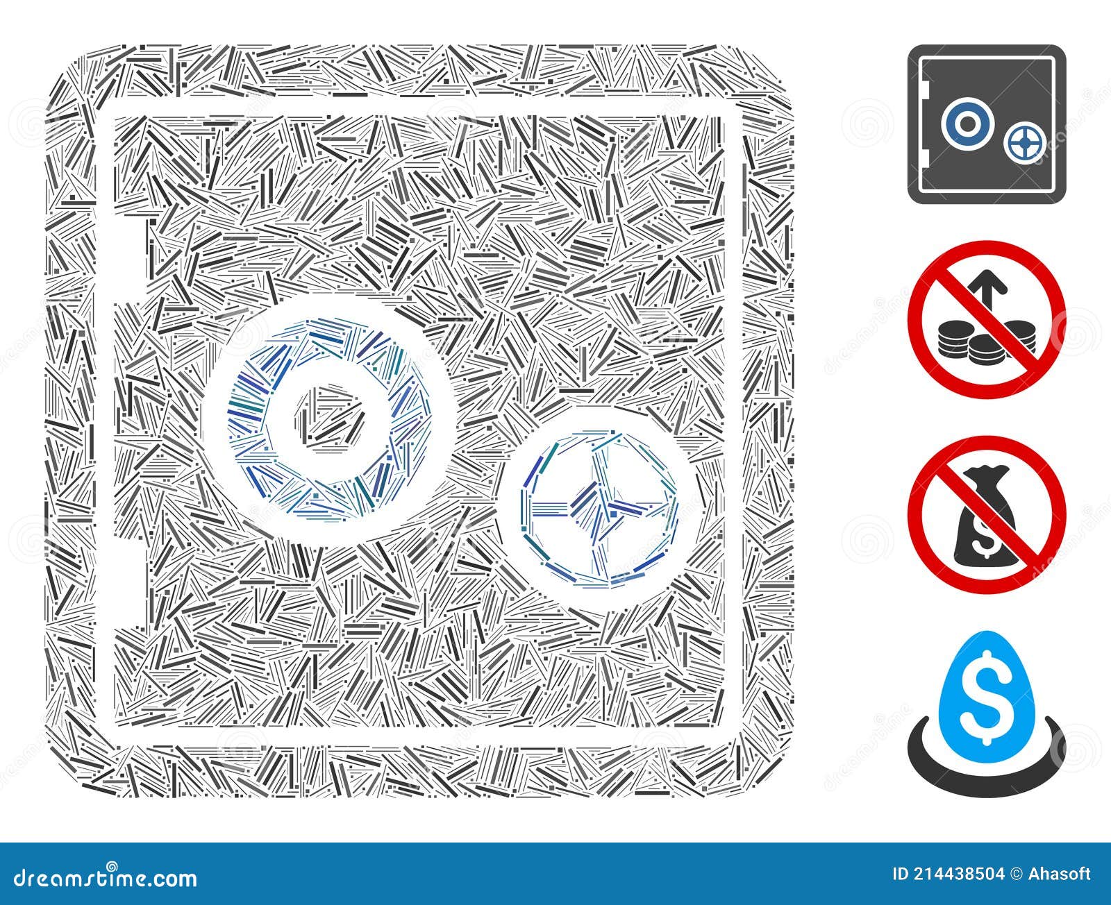 Hatch Banking Safe Icon Vector Collage Stock Vector - Illustration of ...