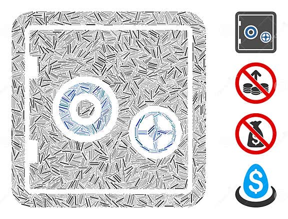 Hatch Banking Safe Icon Vector Collage Stock Vector - Illustration of ...