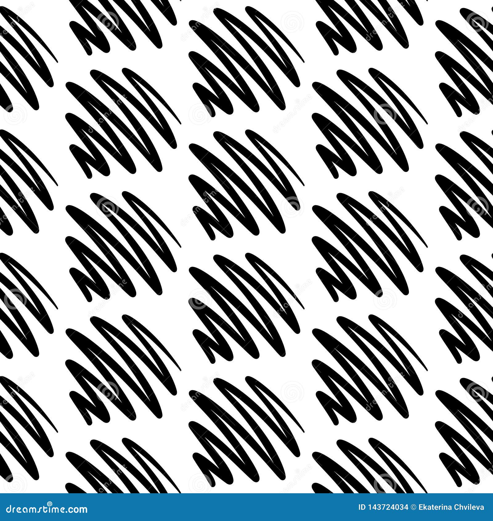 Hatch Black and White Hand Drawn Seamless Pattern Graphic Elements ...
