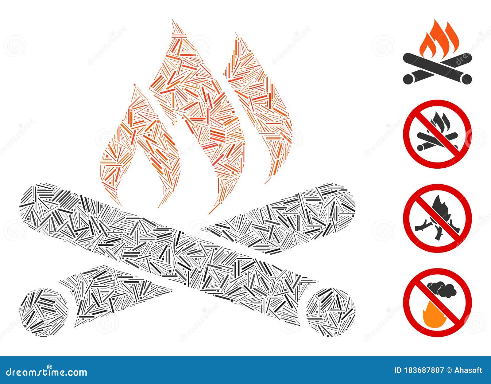Hatch Campfire Icon Vector Collage Royalty-Free Illustration ...