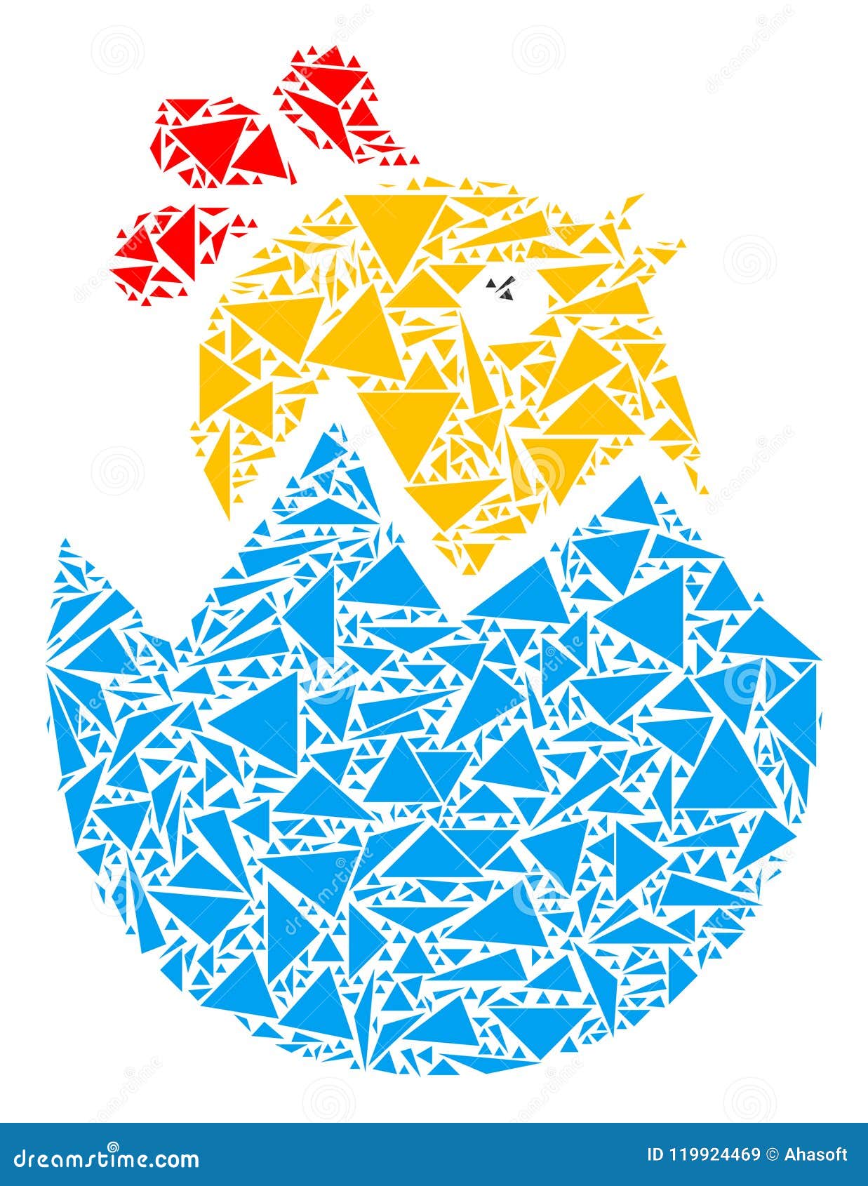 Hatch Chick Mosaic of Triangles Stock Vector - Illustration of ...