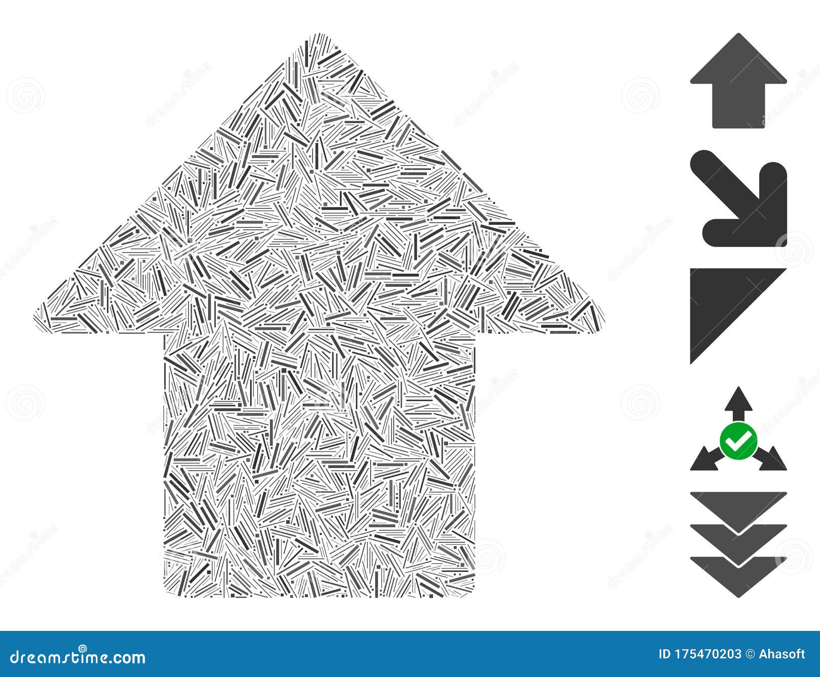 Hatch Collage Arrow Up stock illustration. Illustration of icon - 175470203