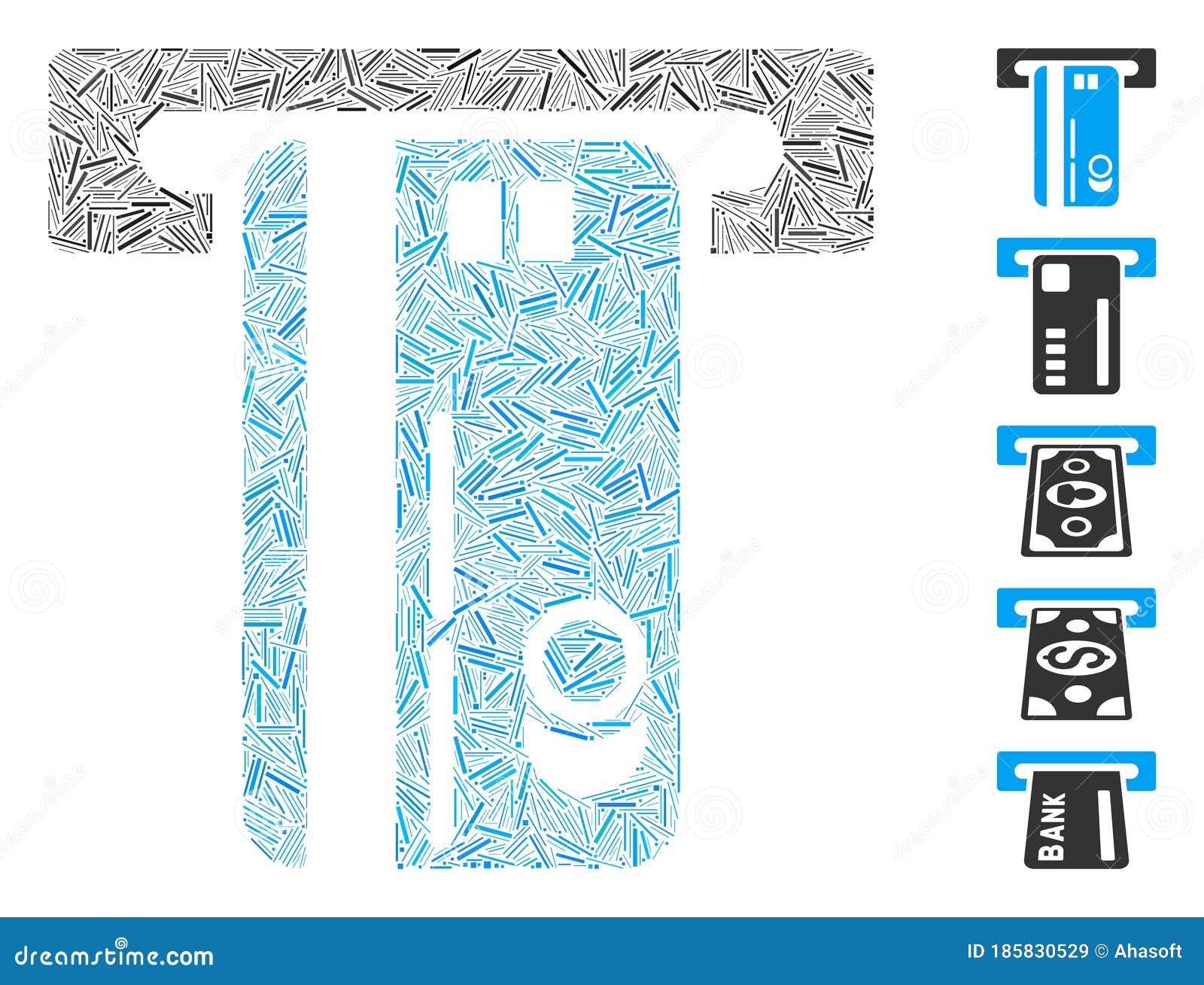Hatch Collage ATM Machine Icon Stock Illustration - Illustration of ...