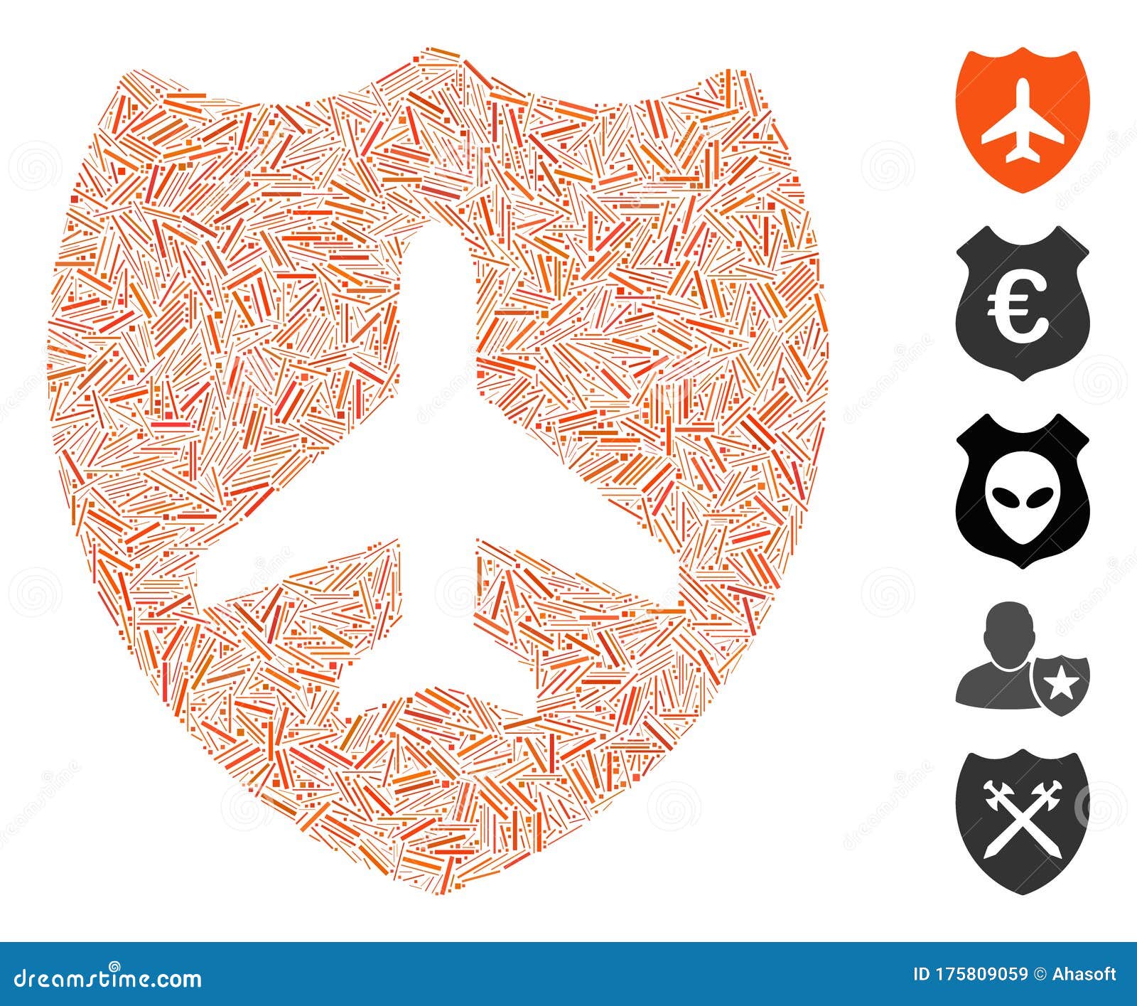 Hatch Collage Aviation Shield Icon Stock Illustration - Illustration of ...