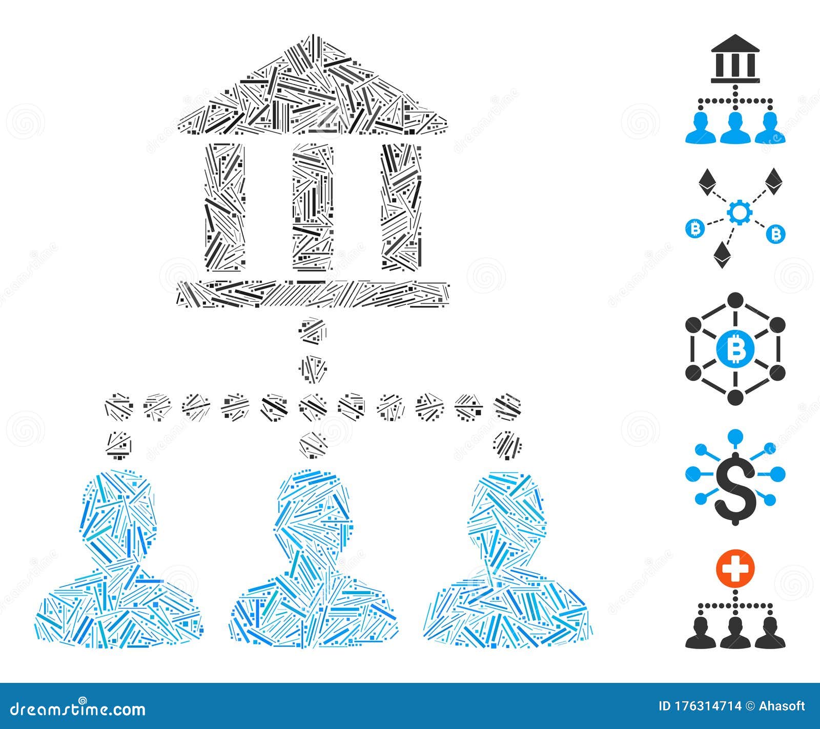 Hatch Collage Bank Client Links Icon Stock Illustration - Illustration ...