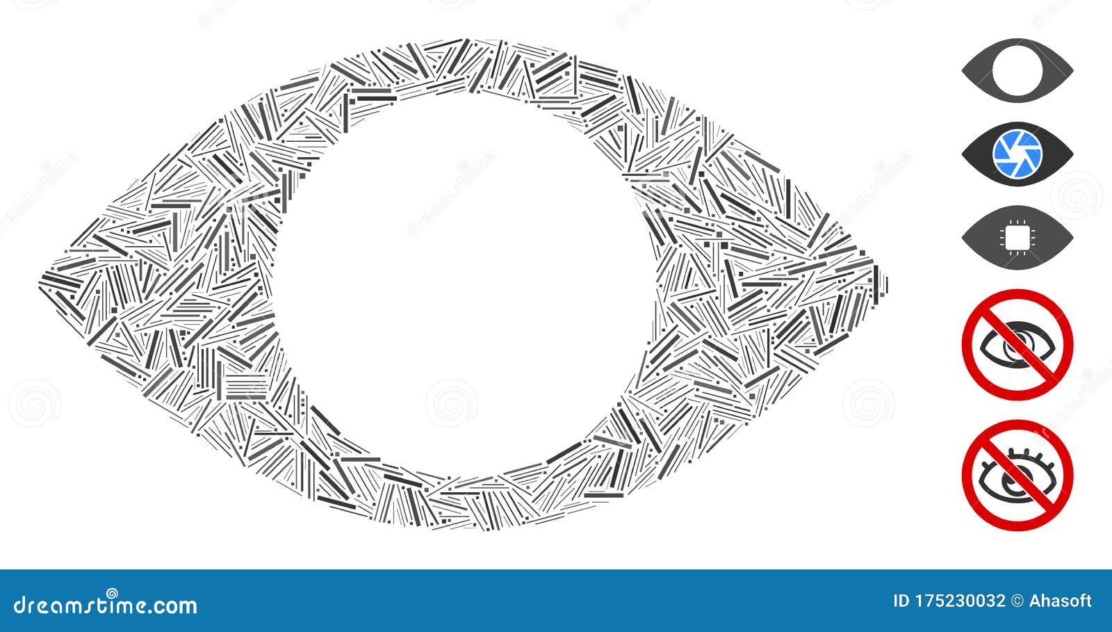 Hatch Collage Blind Eye Icon Stock Illustration - Illustration of ...
