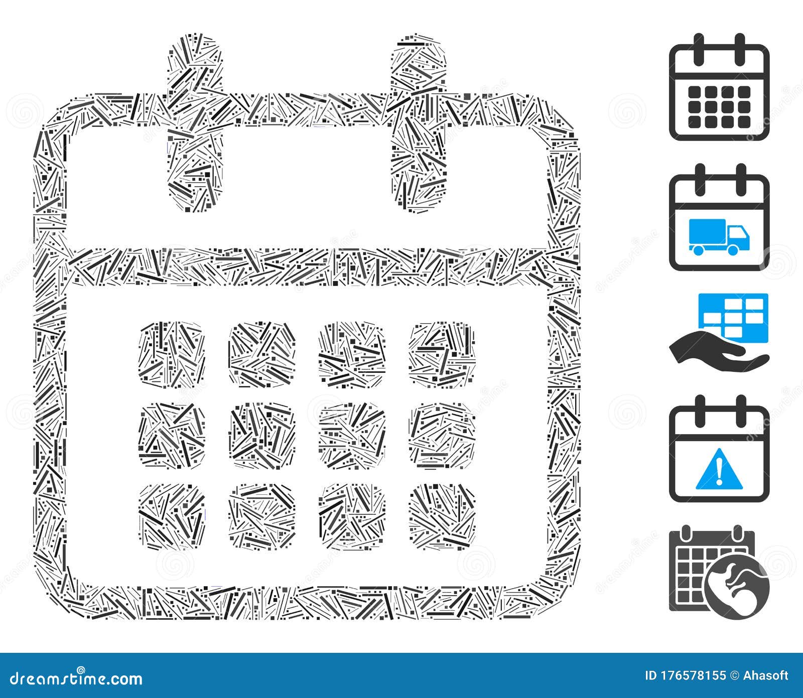Hatch Collage Calendar Icon Stock Illustration - Illustration of ...