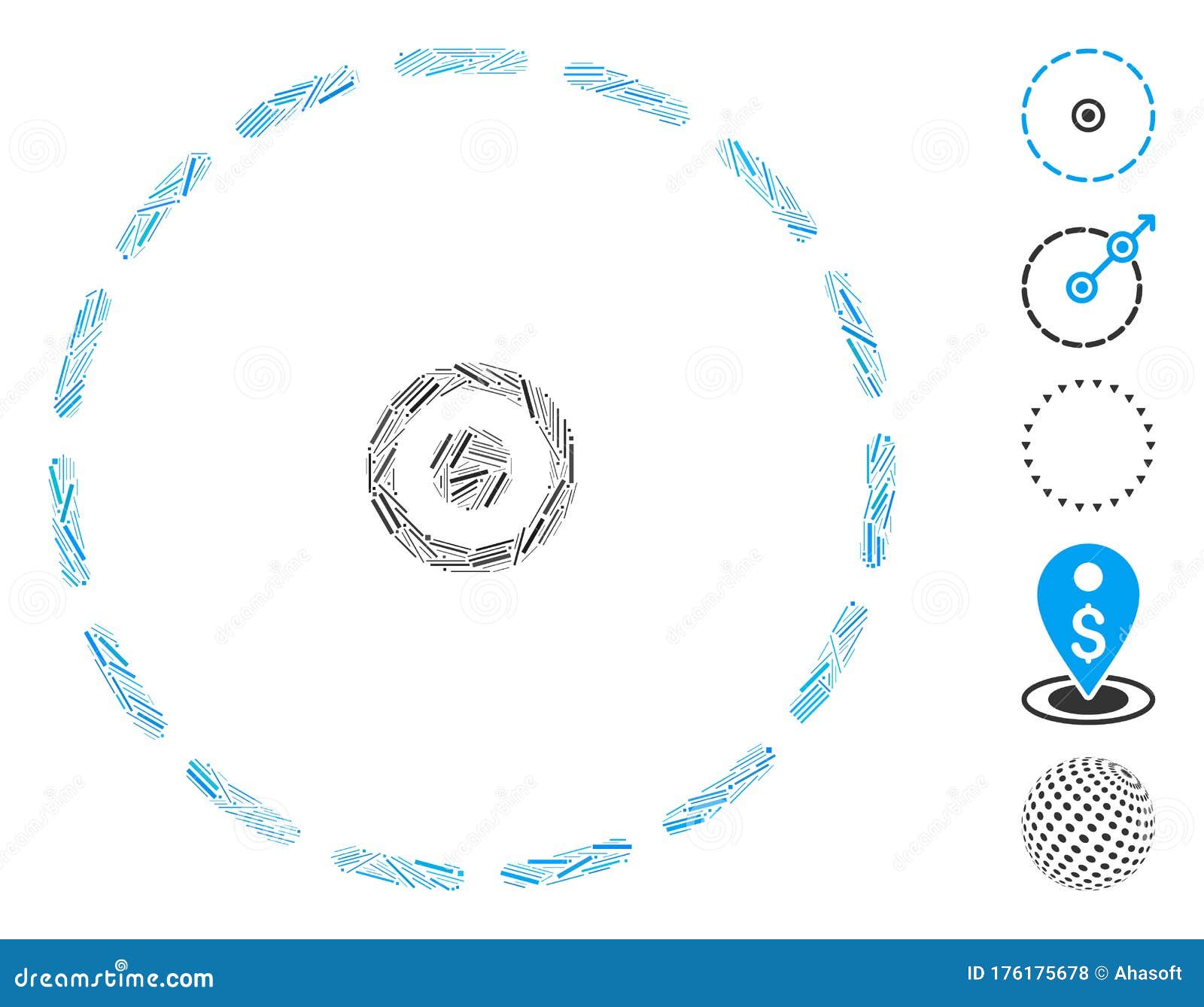 Hatch Collage Circle Area Icon Stock Illustration - Illustration of ...