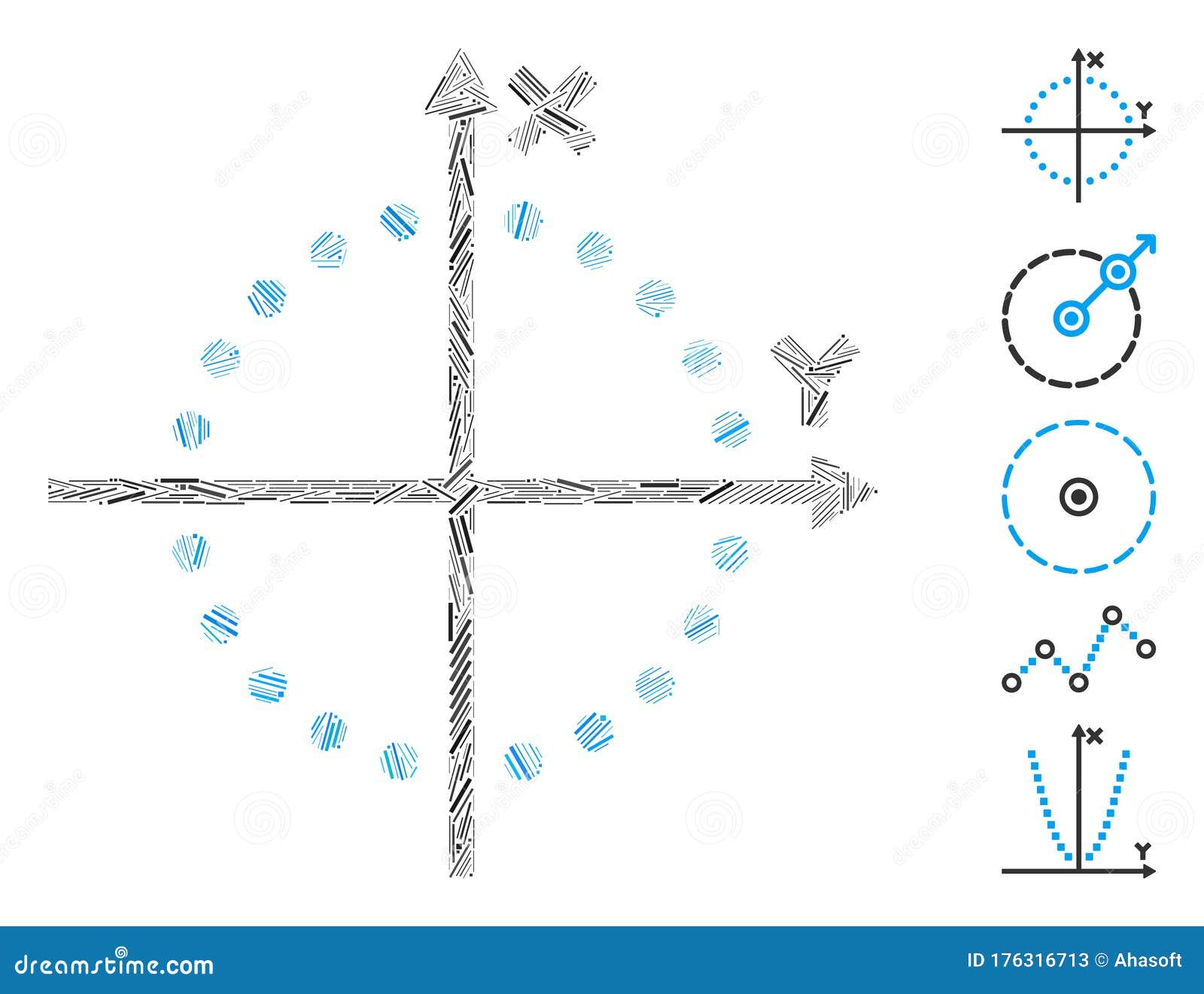 Hatch Collage Circle Plot Icon Stock Illustration - Illustration of ...
