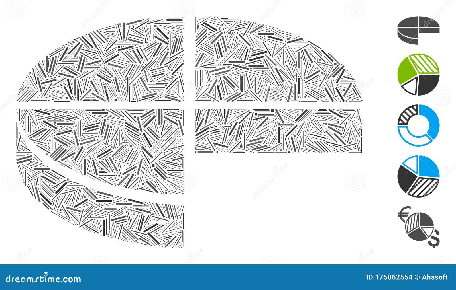 Hatch Collage 3D Pie Chart Icon Stock Illustration - Illustration of ...