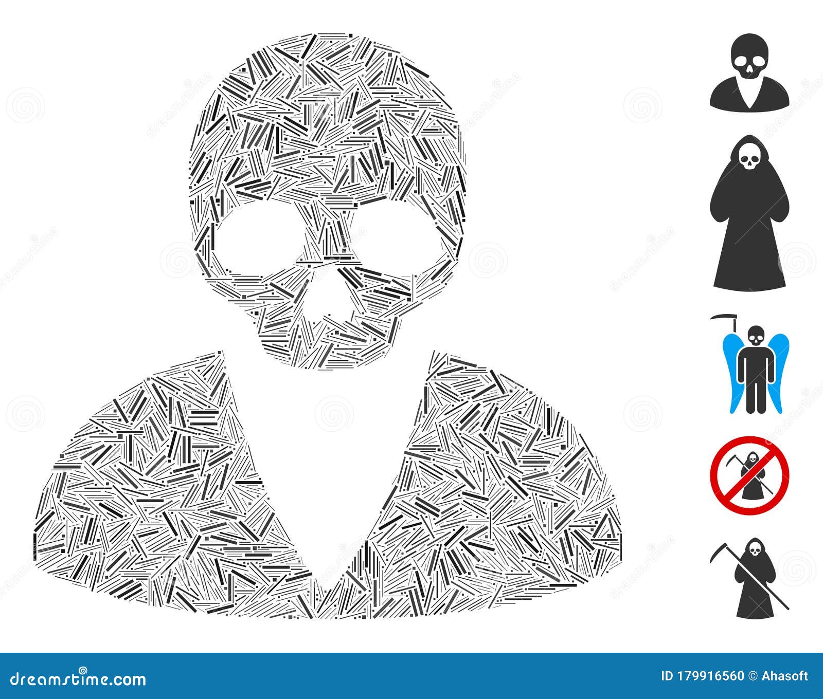 Linear Death Man Icon Vector Mosaic Stock Illustration - Illustration ...
