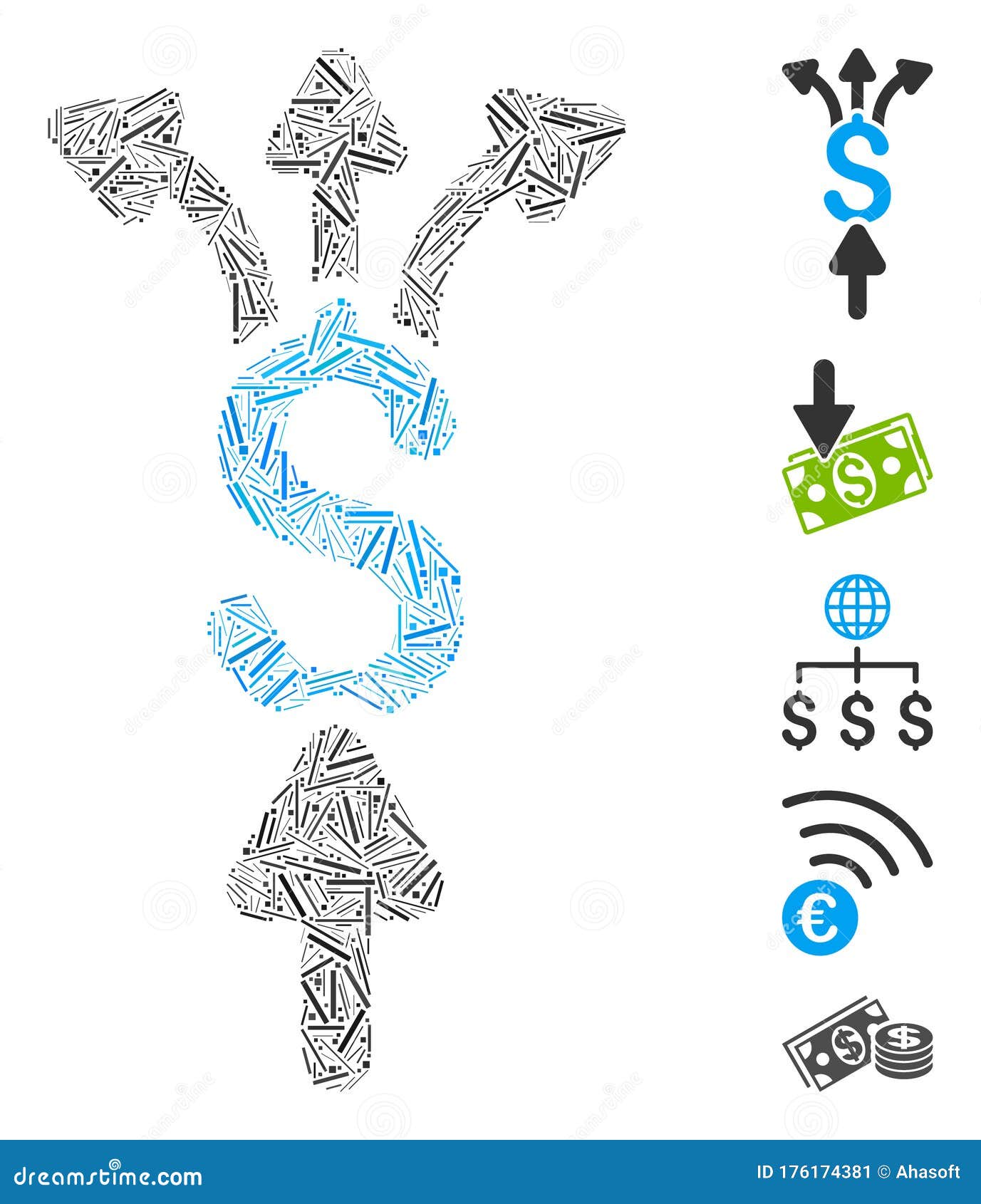 Hatch Collage Divide Payments Icon Stock Illustration - Illustration of ...