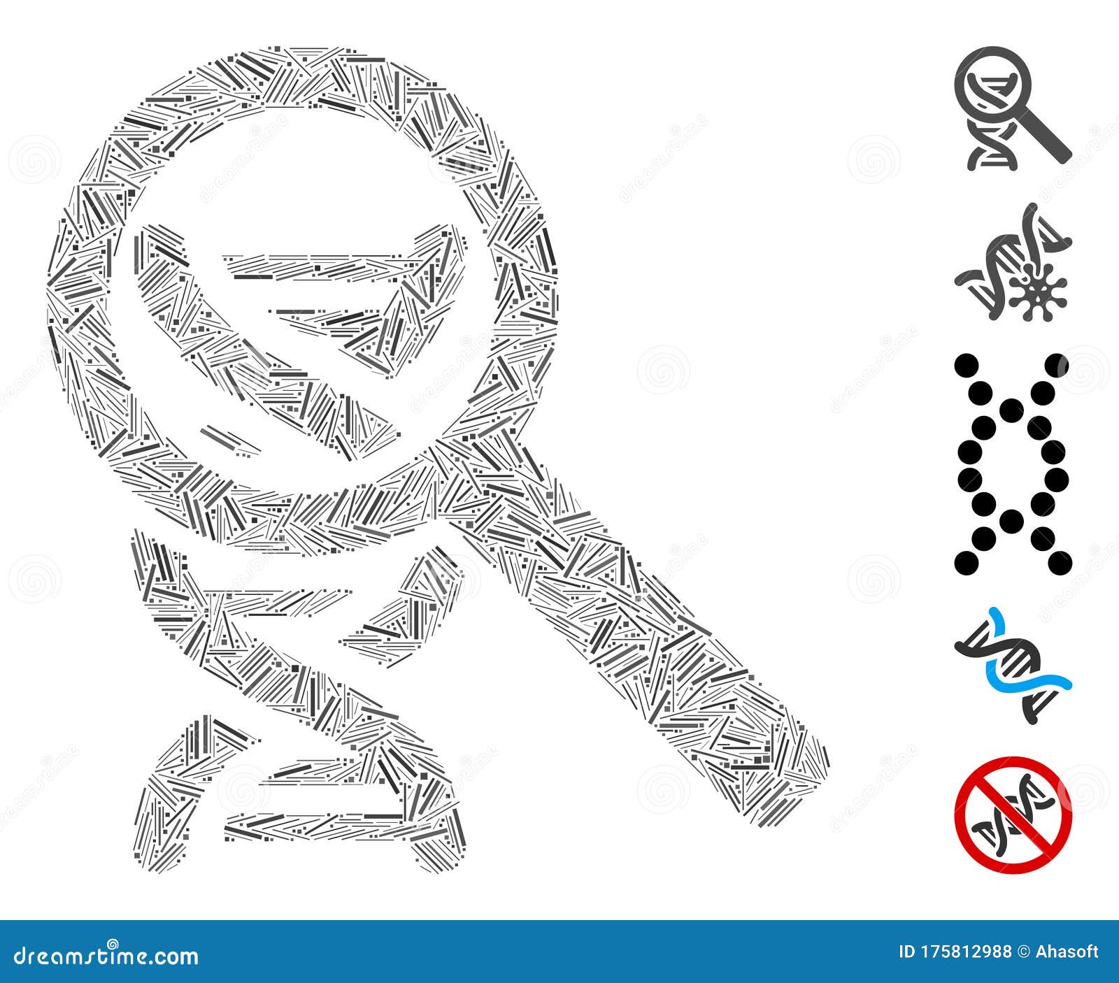 Hatch Collage DNA Analysis Icon Stock Illustration - Illustration of ...