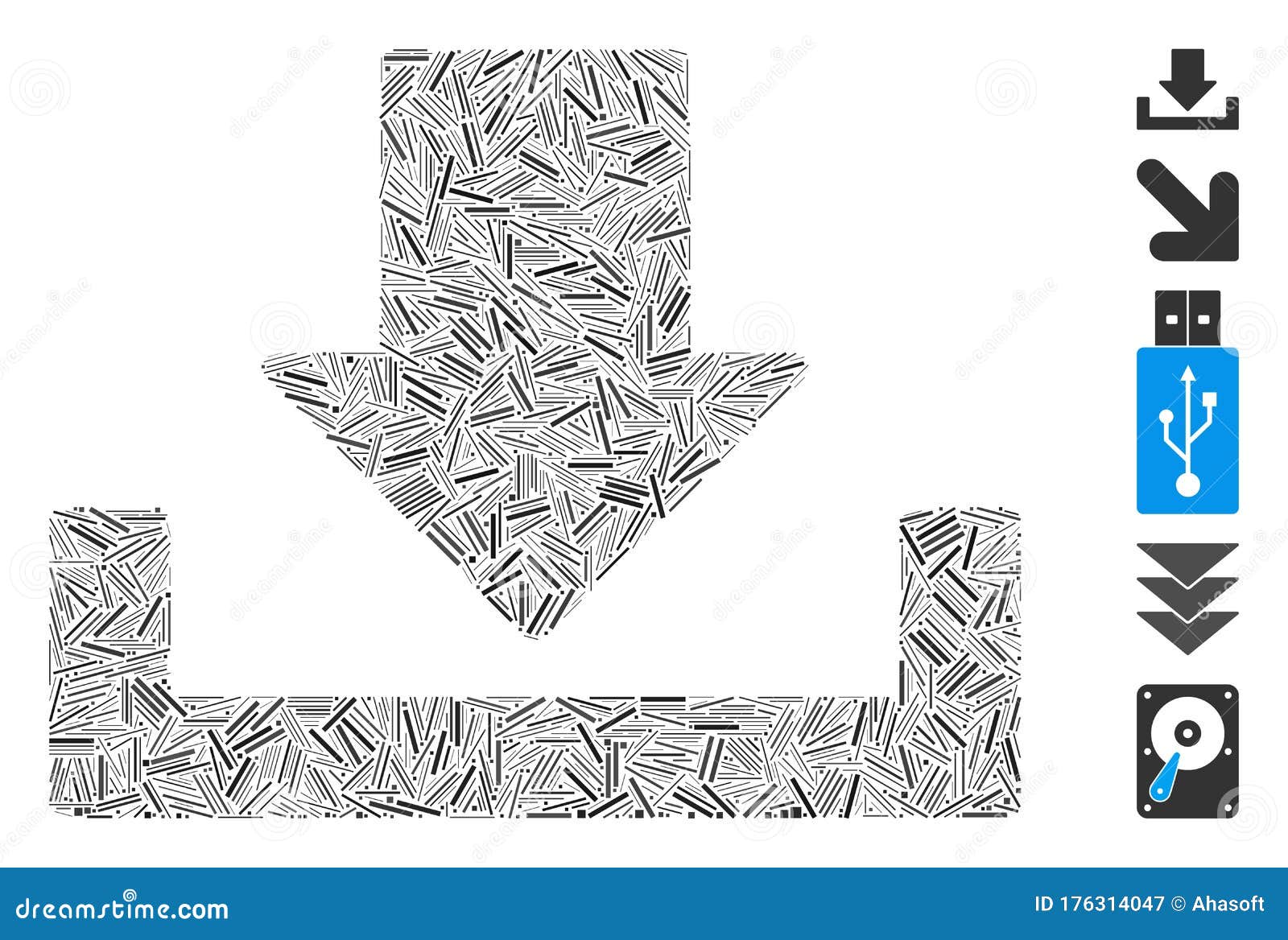 Hatch Collage Download Icon Stock Illustration - Illustration of ...