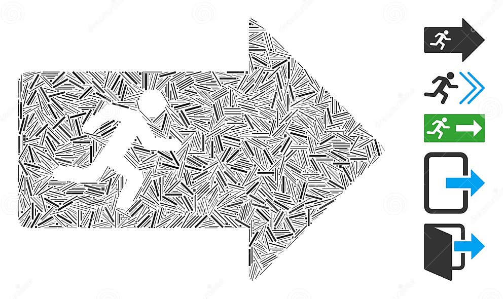 Hatch Collage Exit Arrow Icon Stock Illustration - Illustration of away ...