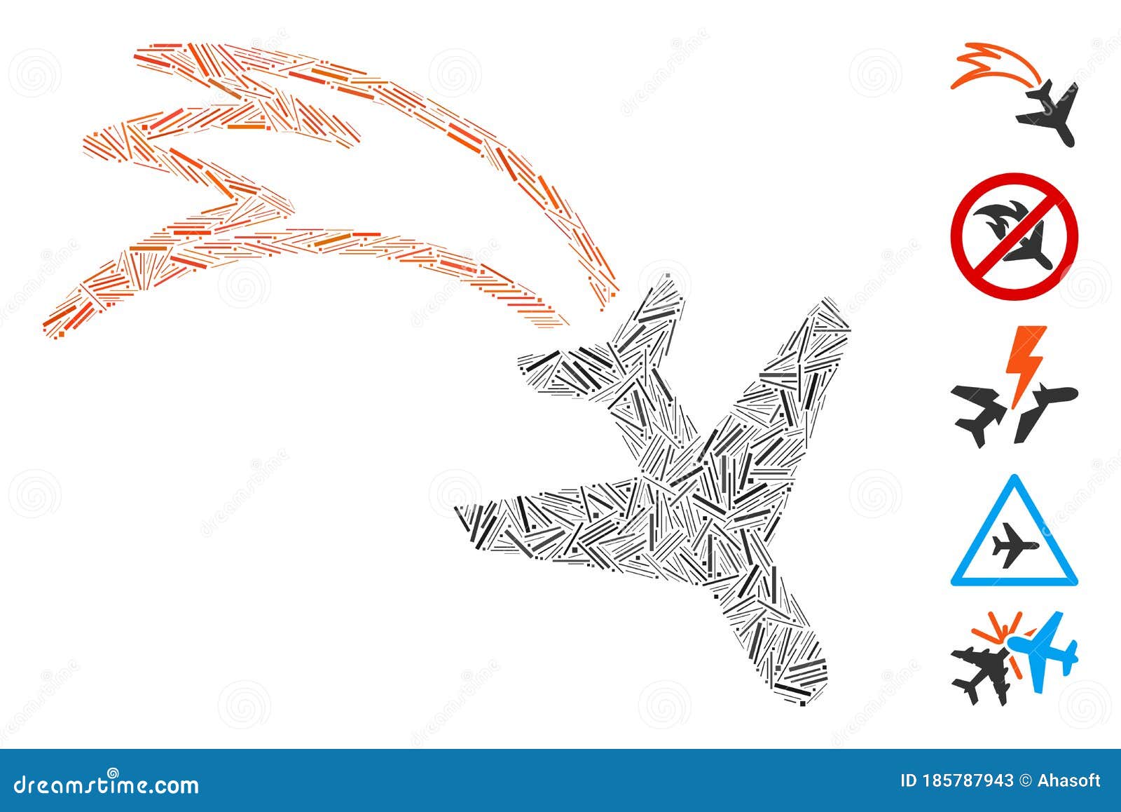Hatch Collage Falling Airplane Icon Stock Illustration - Illustration ...