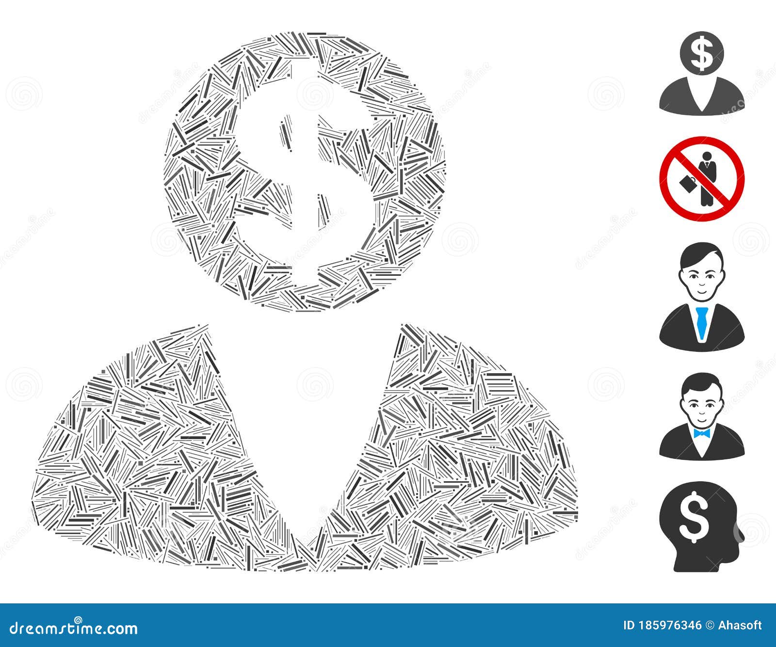 Hatch Capitalist Oligarch Icon Vector Collage | CartoonDealer.com ...