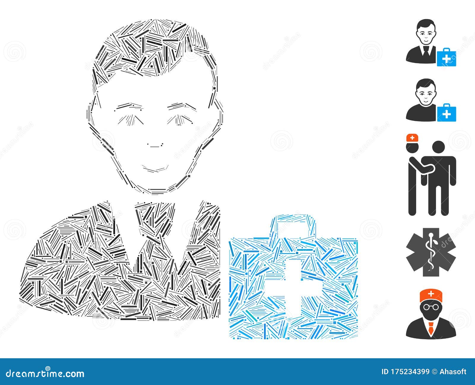 Hatch Collage First-Aid Manager Icon Stock Illustration - Illustration ...