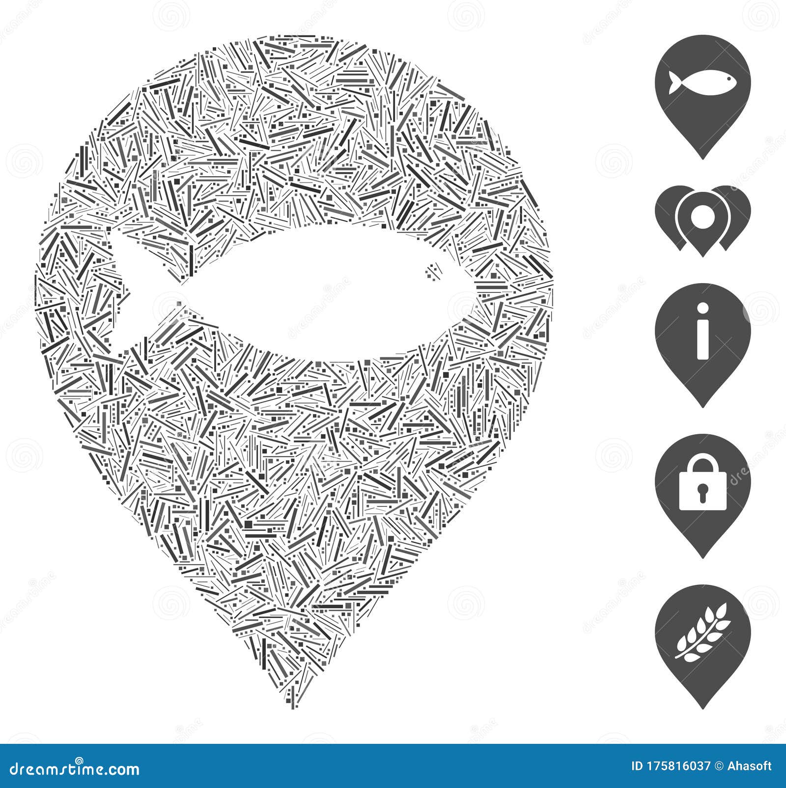 Hatch Collage Fish Marker Icon Stock Illustration - Illustration of ...