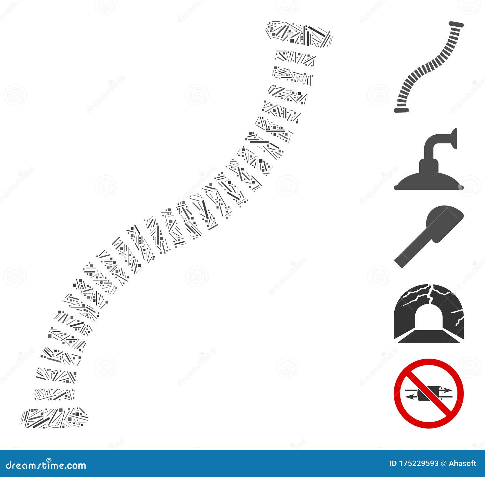 Hatch Collage Flexible Pipe Icon Stock Illustration - Illustration of ...