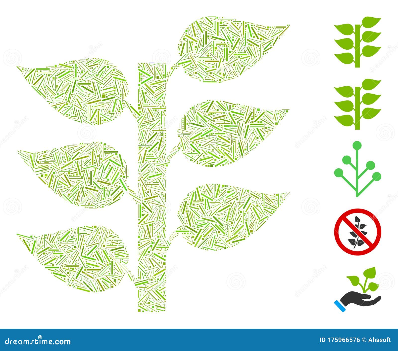 Hatch Collage Flora Plant Icon Stock Photo - Image of composed, flora ...