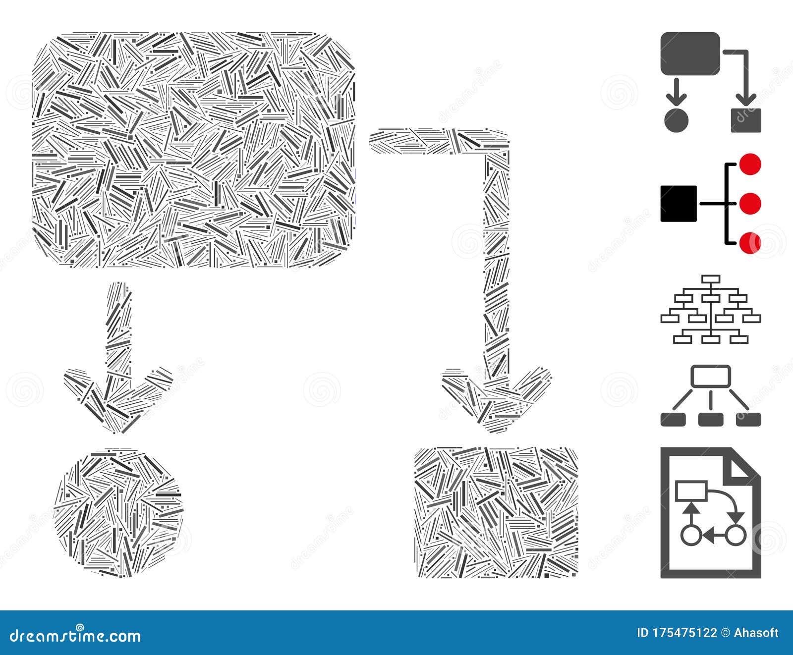 Hatch Collage Flow Chart stock illustration. Illustration of dash ...
