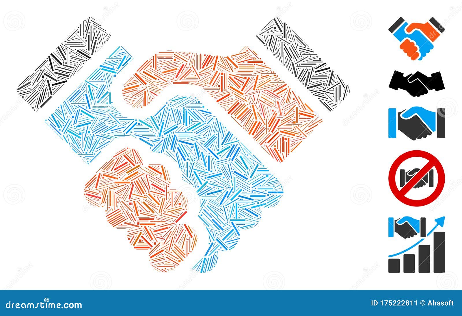 Hatch Collage Handshake Icon Stock Illustration - Illustration of ...